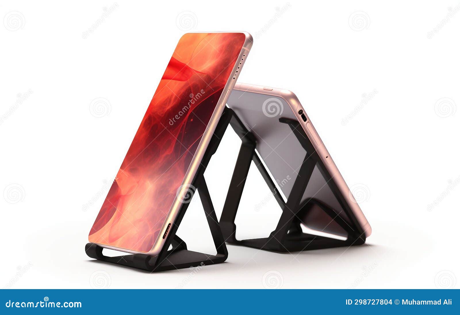 Foldable Gadget Support on White Background Stock Photo - Image of ...