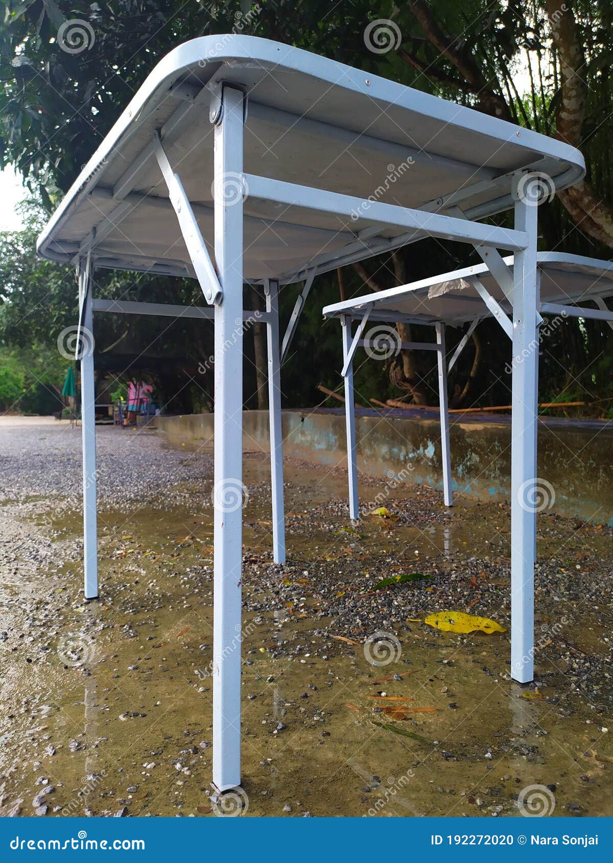 Foldable Metal Table for Placing Things Stock Photo - Image of placing ...