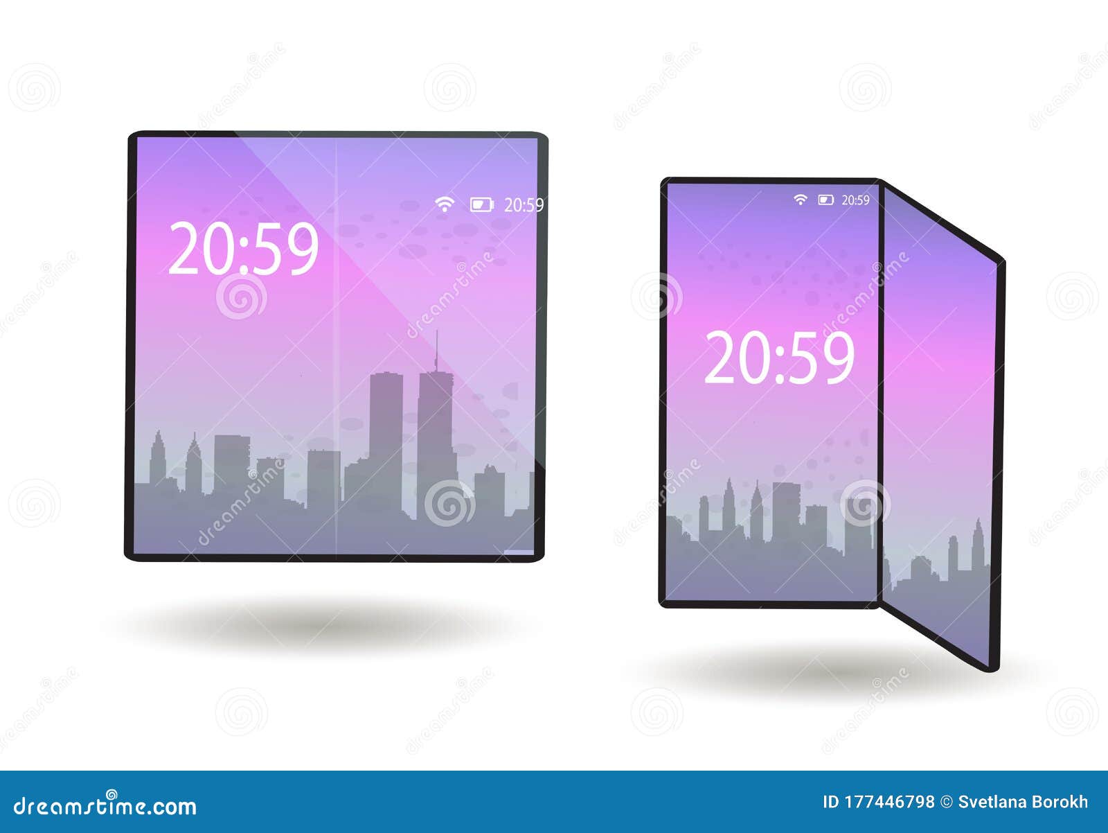 Foldable Phone Icon Vector From Futuristic Technology Concept. Thin ...