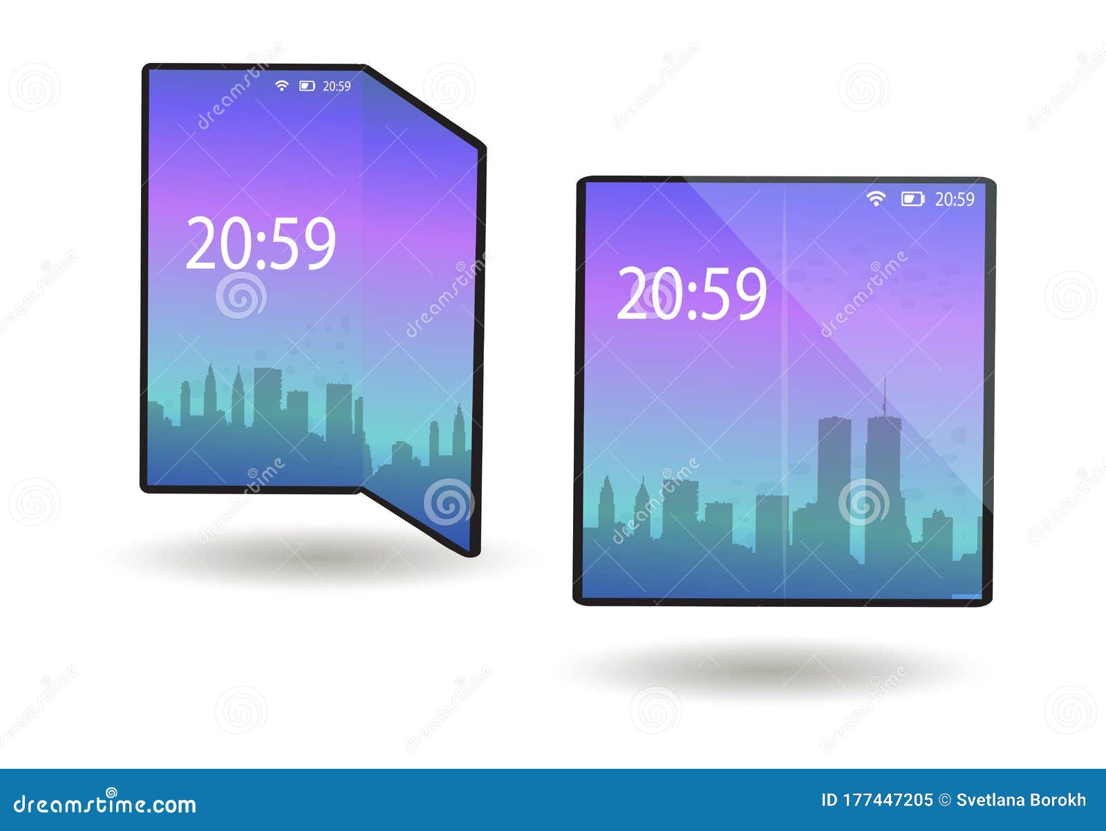 Foldable Phone Icon Vector From Futuristic Technology Concept. Thin ...
