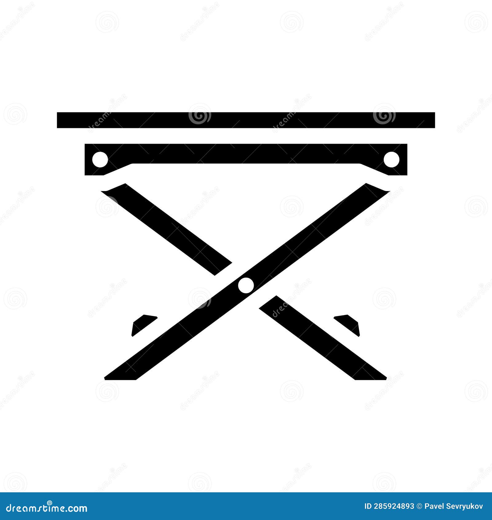 Foldable Picnic Table Glamping Glyph Icon Vector Illustration Stock ...