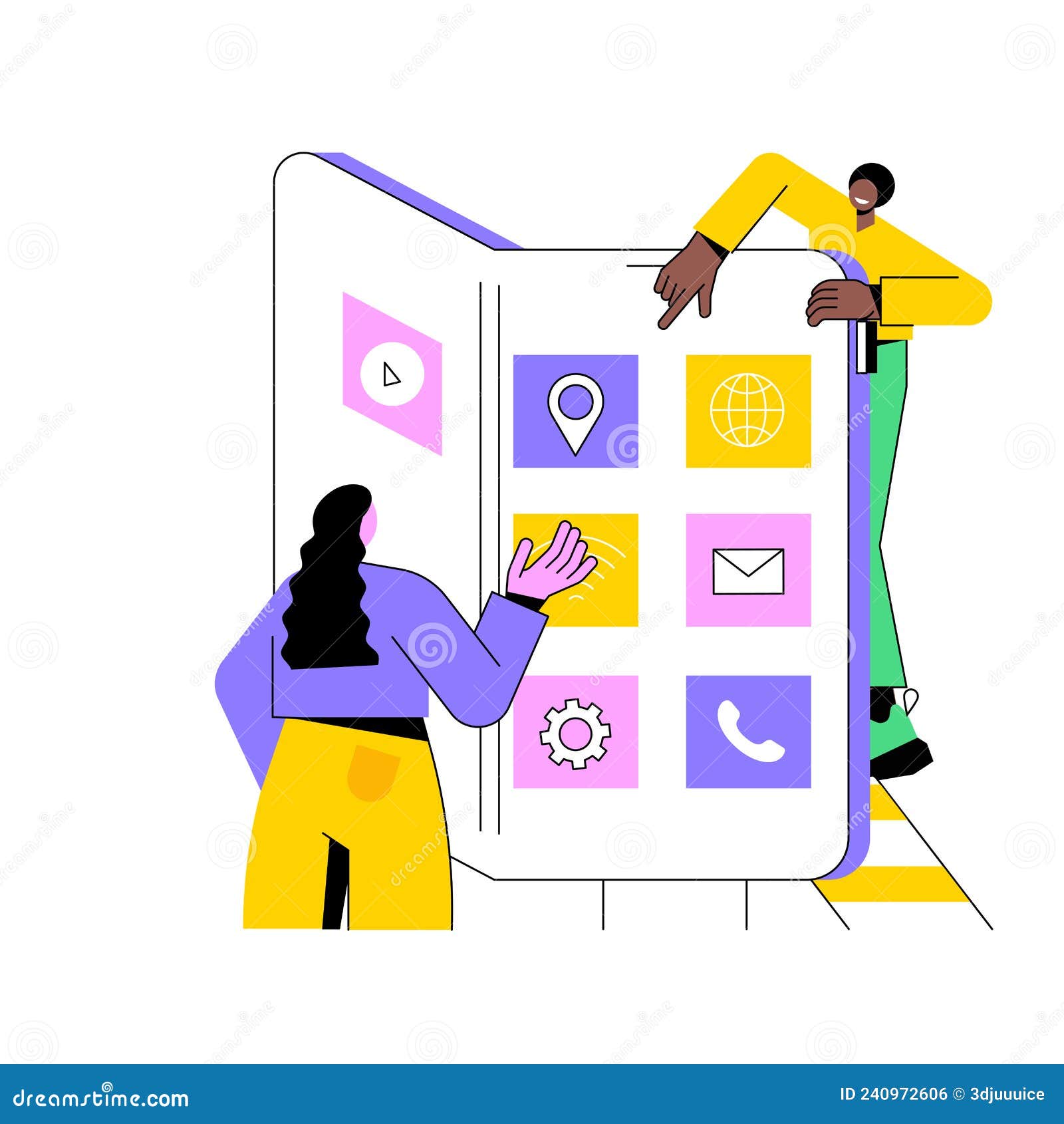 Foldable Smartphone Abstract Concept Vector Illustration. Stock Vector ...