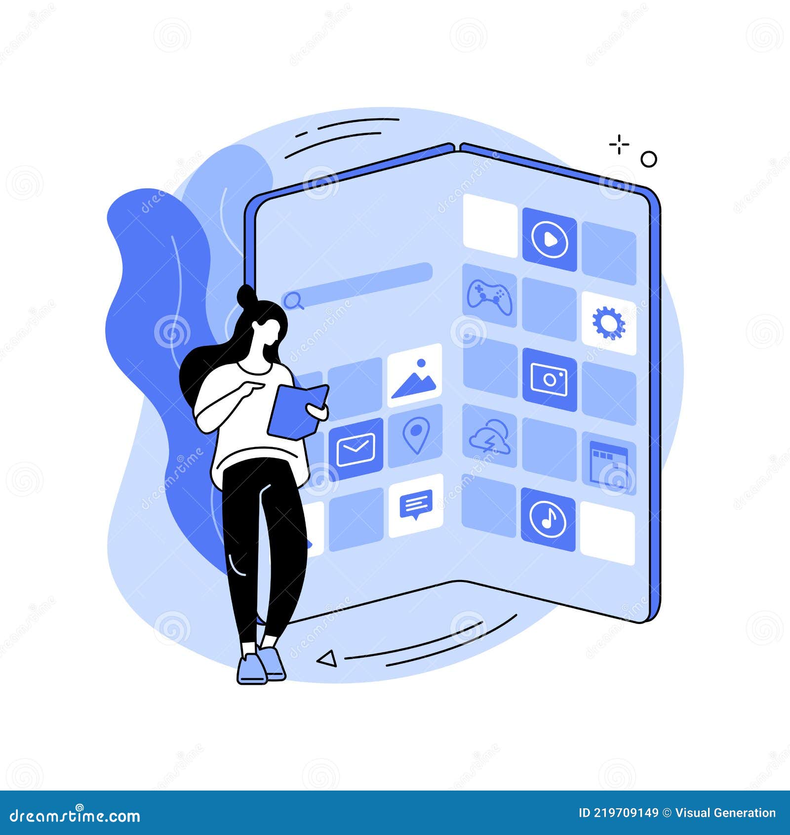 Foldable Smartphone Abstract Concept Vector Illustration. Stock Vector ...