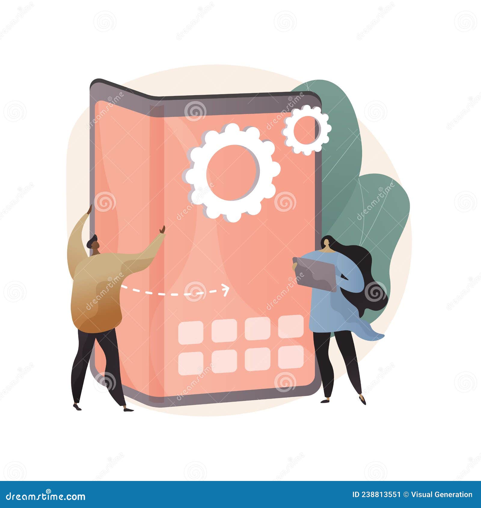 Foldable Smartphone Abstract Concept Vector Illustration. Stock Vector ...