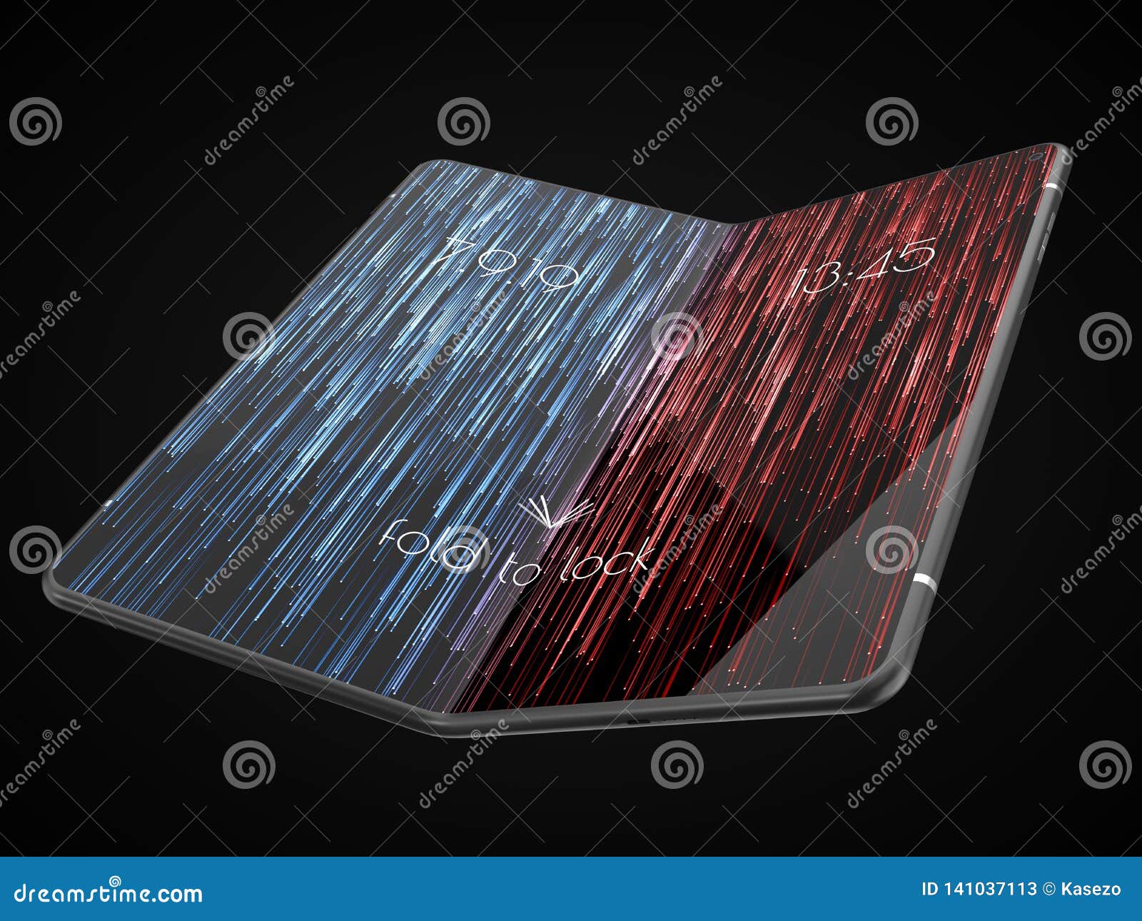 Foldable Smartphone Modern Design. Telephone and Tablet Hybrid. 3d ...