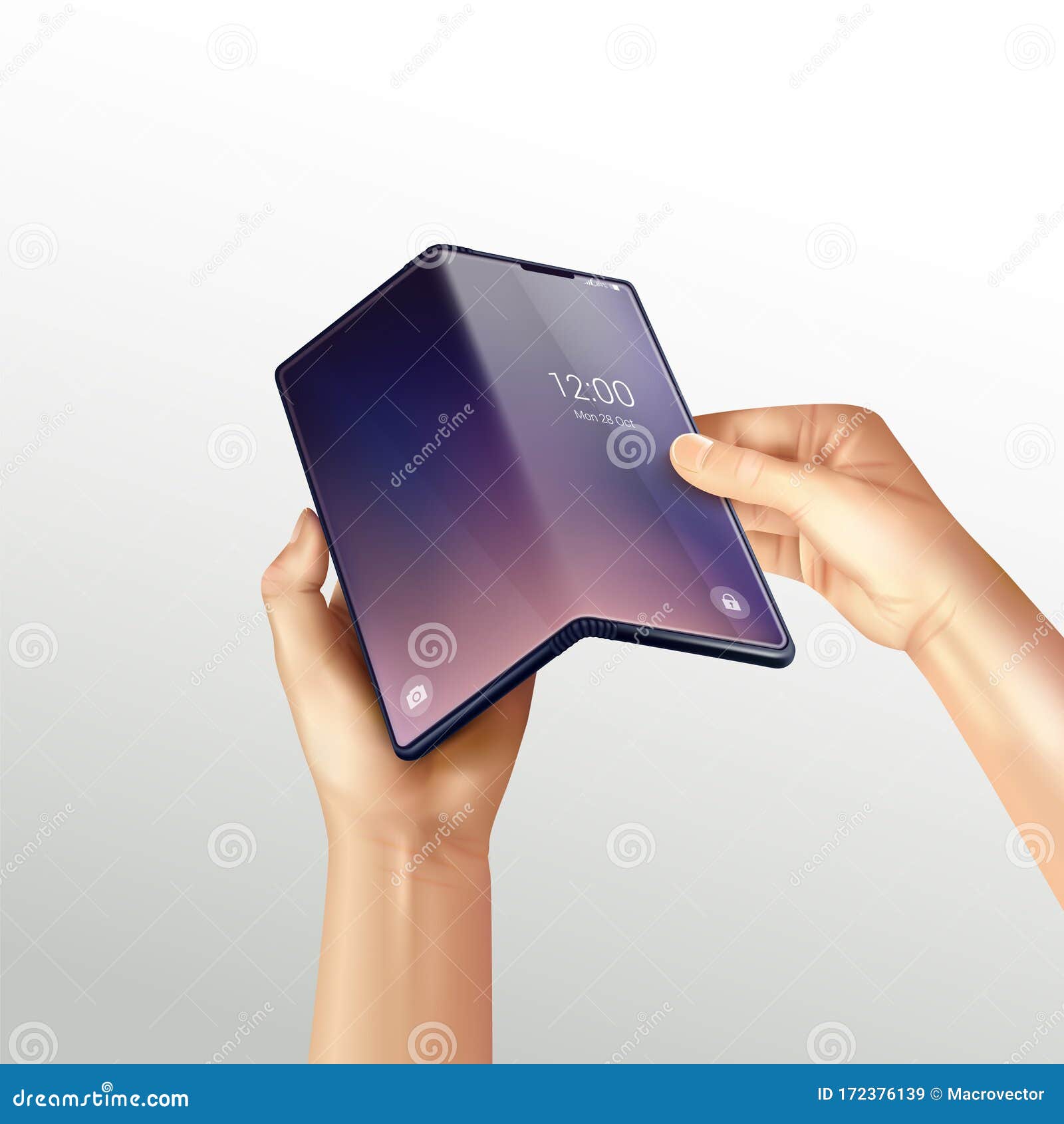 Foldable Smartphone Realistic Composition Stock Vector - Illustration ...