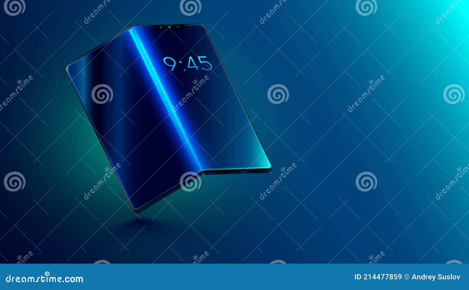 Foldable Smartphone with Foldable Screen. Flexible Display of Mobile ...