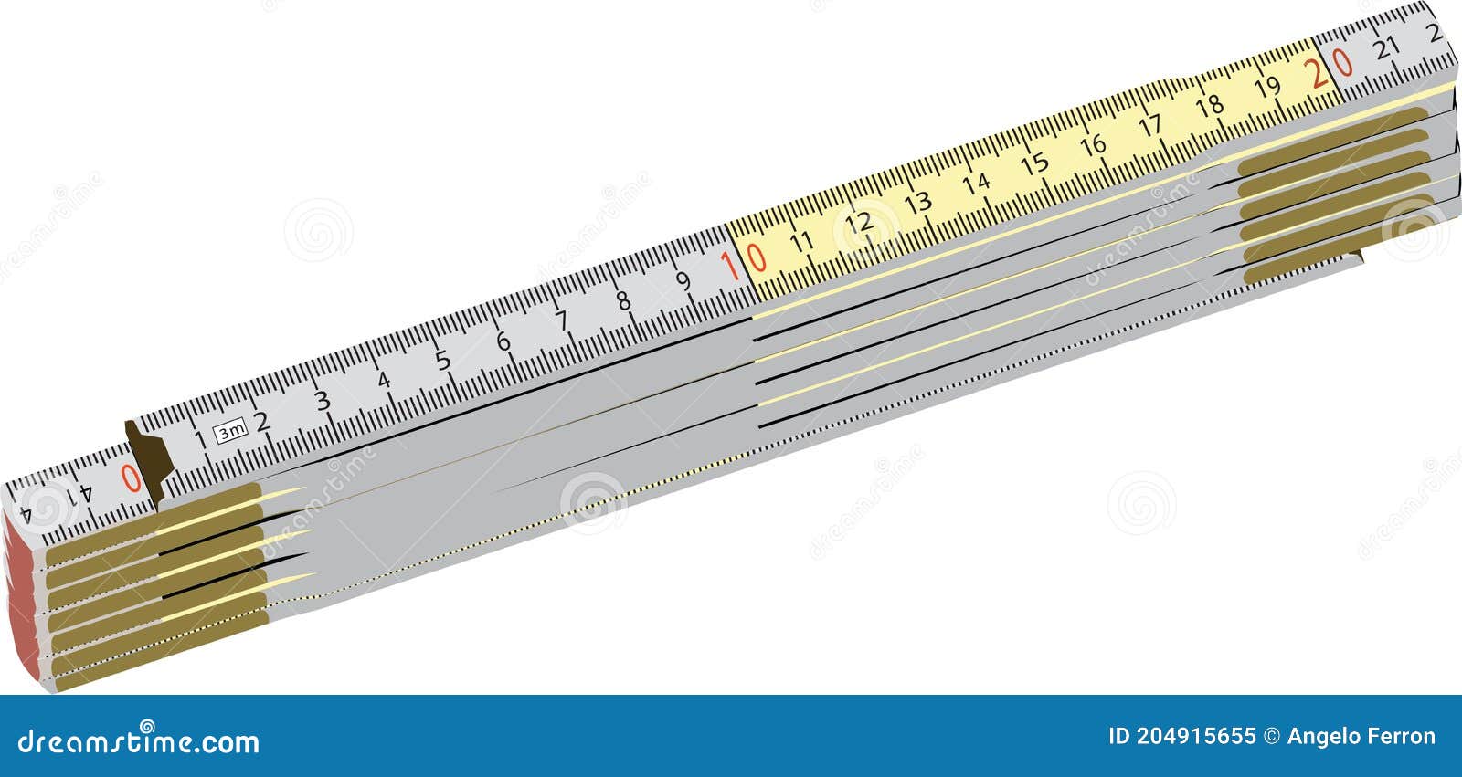 Foldable Wooden Meter Foldable Wooden Meter Meter Stock Vector ...