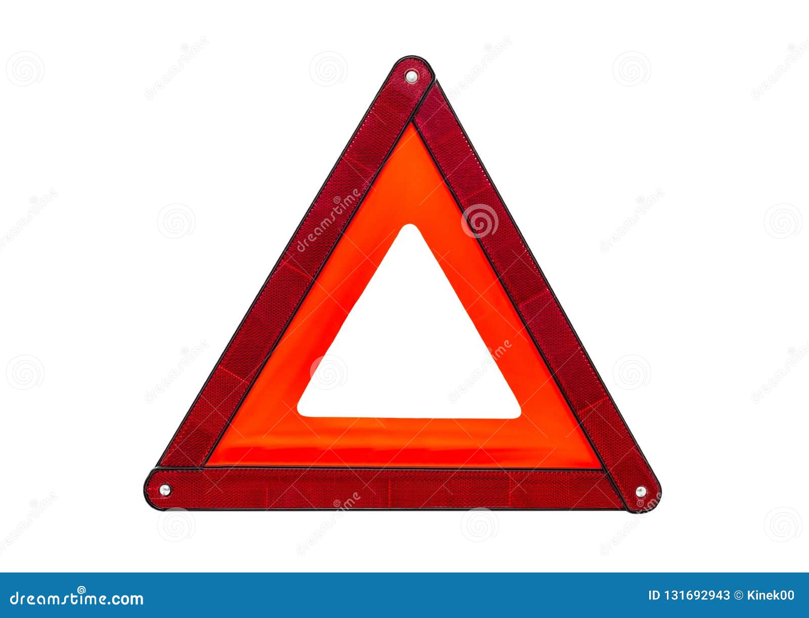 Foldaway, Reflective Road Hazard Warning Triangle Isolated On A White ...