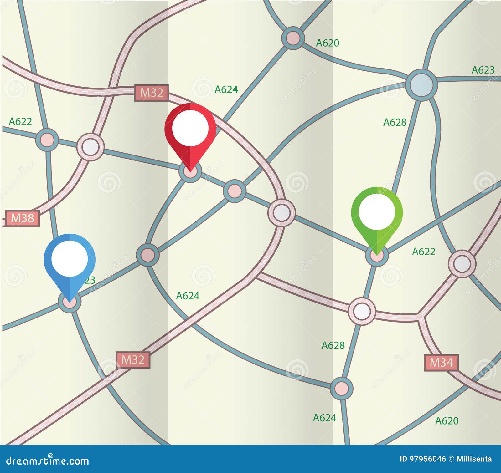 Abstract Road Map Stock Illustration | CartoonDealer.com #41273053