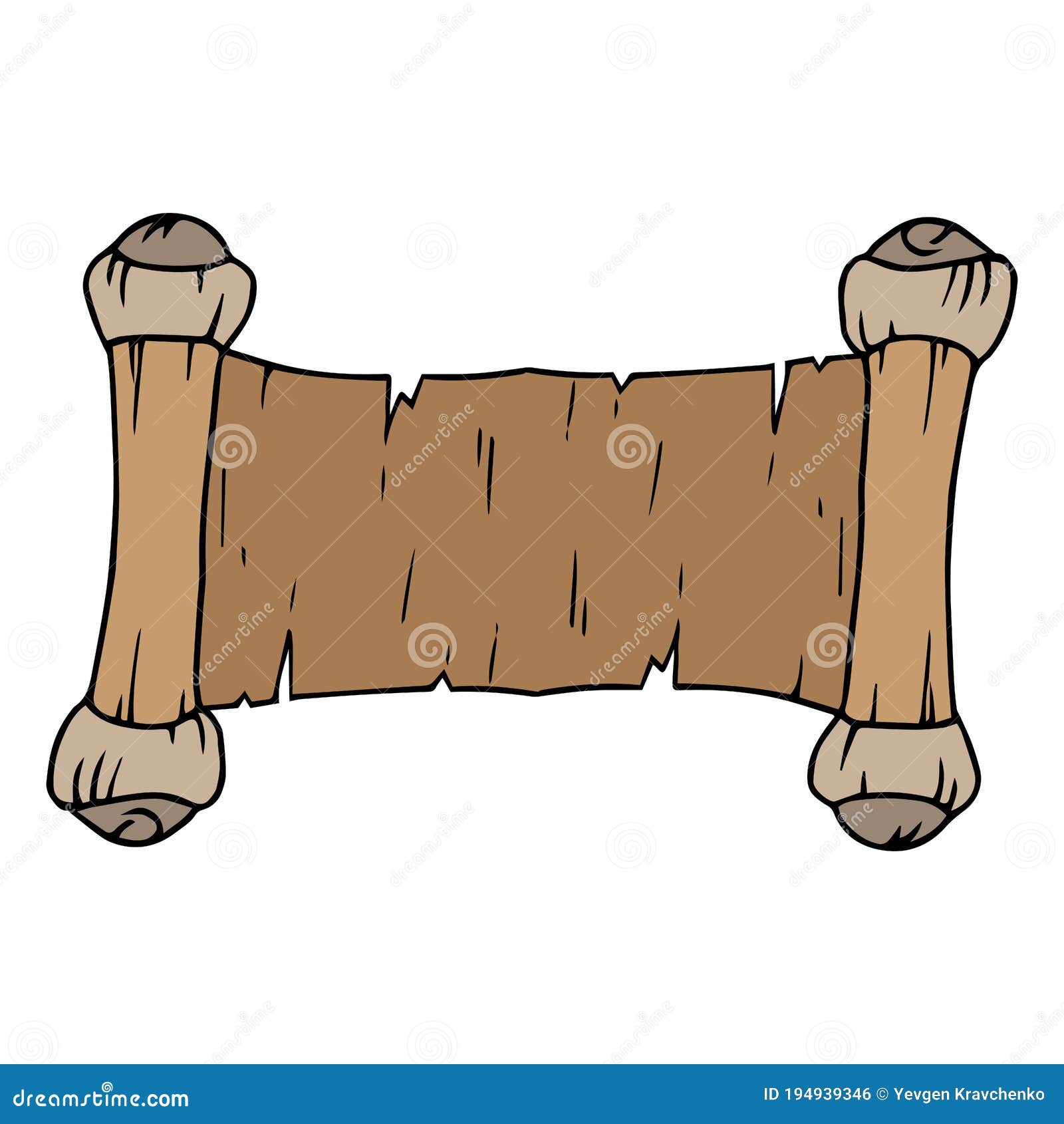 Scroll. Folded Ancient Scroll. Old Parchment. Hand Drawn Intage Paper ...