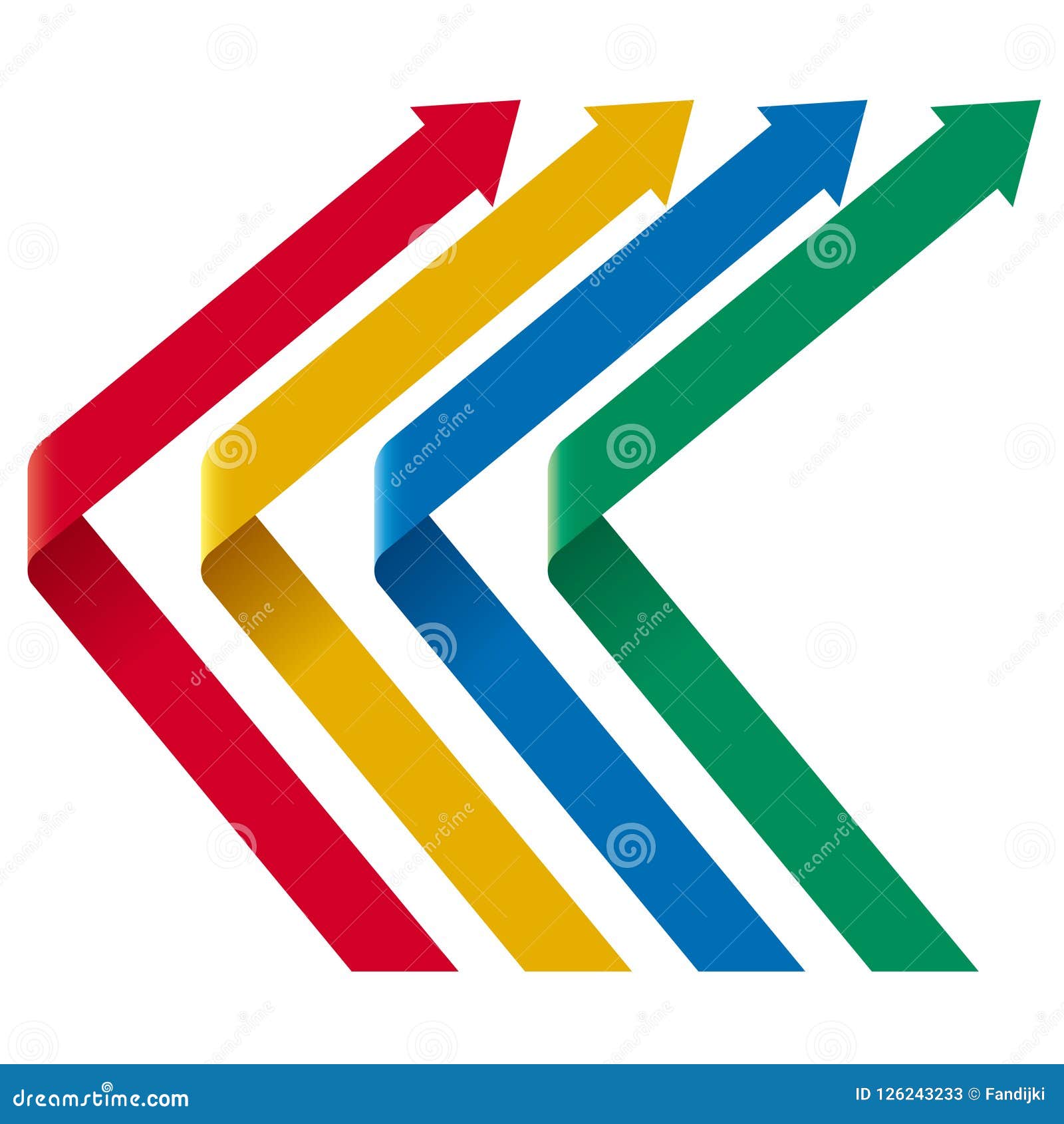 Folded arrow symbol. stock vector. Illustration of computer - 126243233