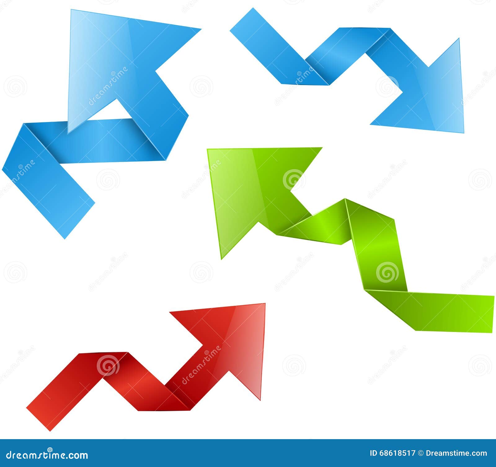 Folded arrows stock illustration. Illustration of green - 68618517