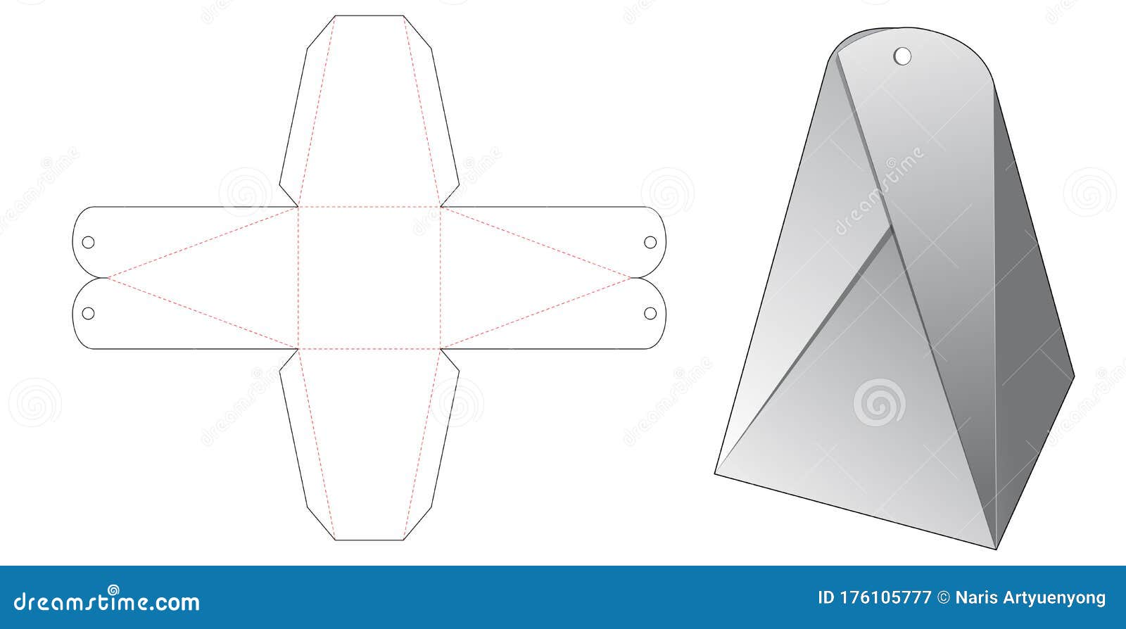 Folded Packaging Box Die Cut Template Design Cartoon Vector ...