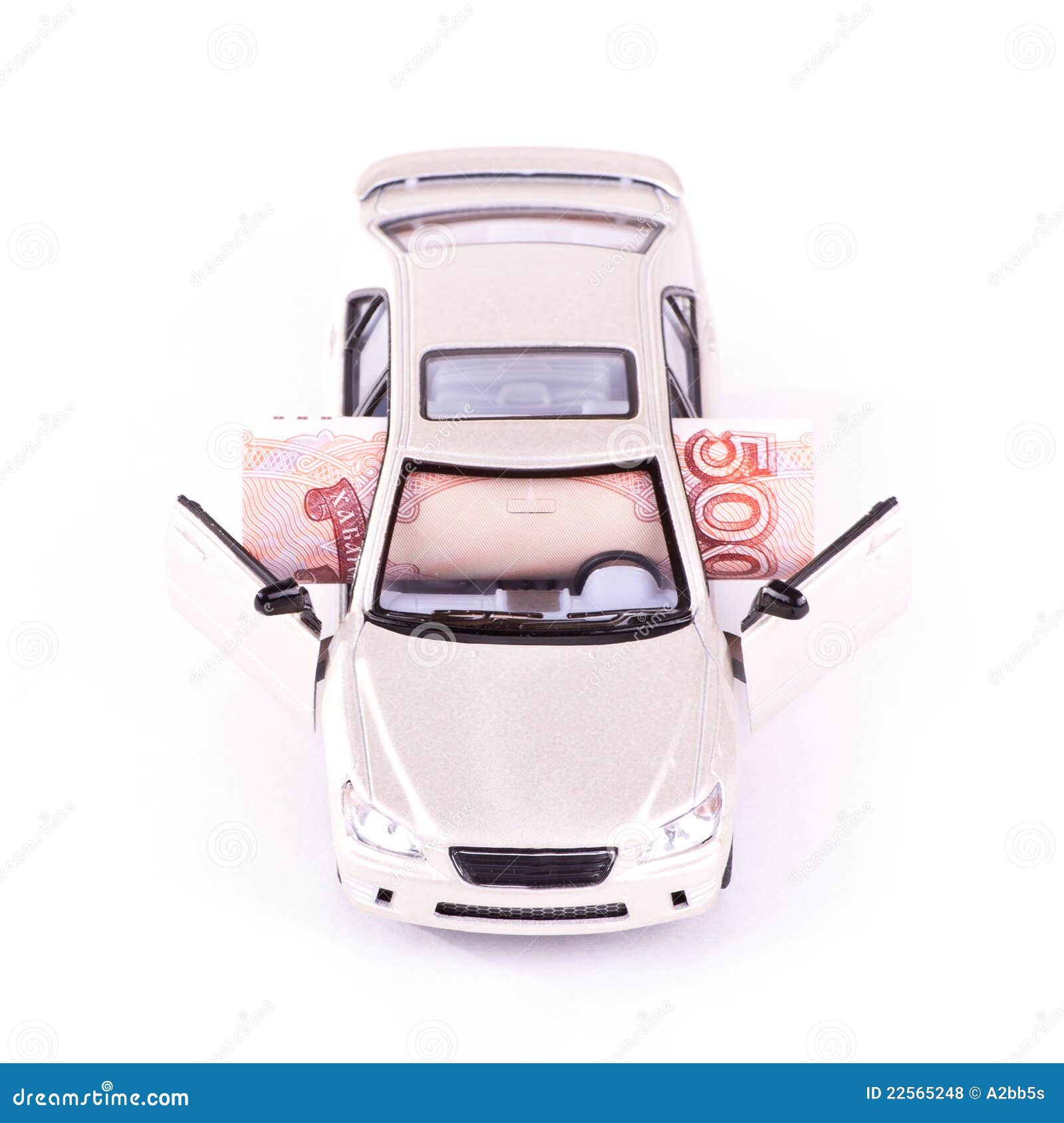 Folded Banknote in the Model Car Stock Photo - Image of economic ...
