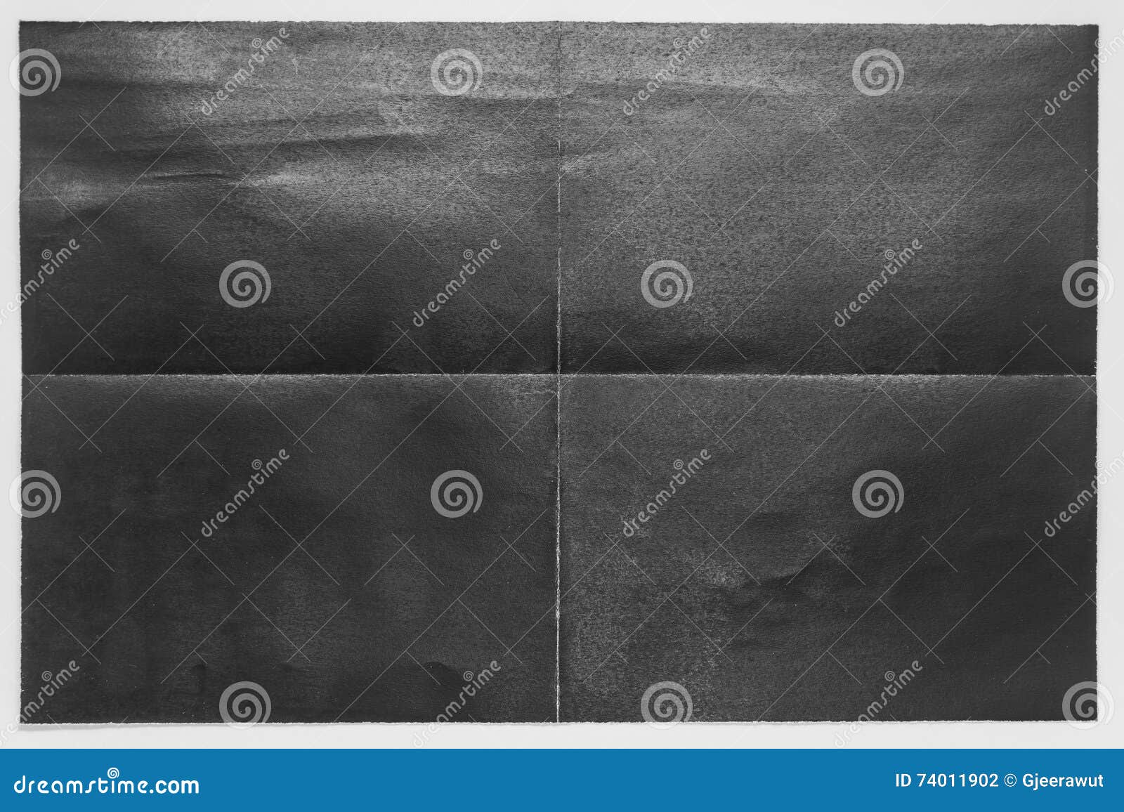 Folded Black Paper in 4 Parts with White Background Stock Photo - Image ...