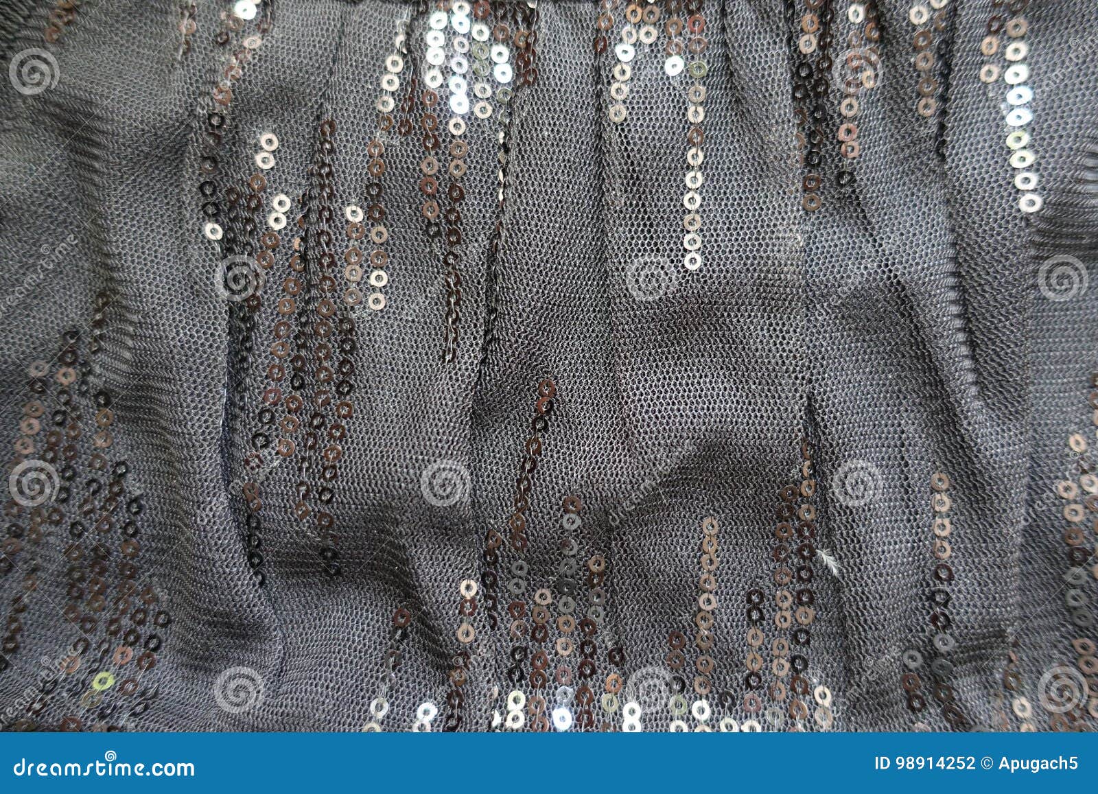 Folded Black Polyester Net-like Spangled Textile Stock Photo - Image of ...