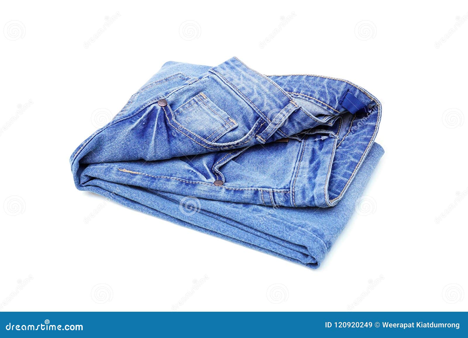 Folded blue denim jeans stock image. Image of trousers - 120920249