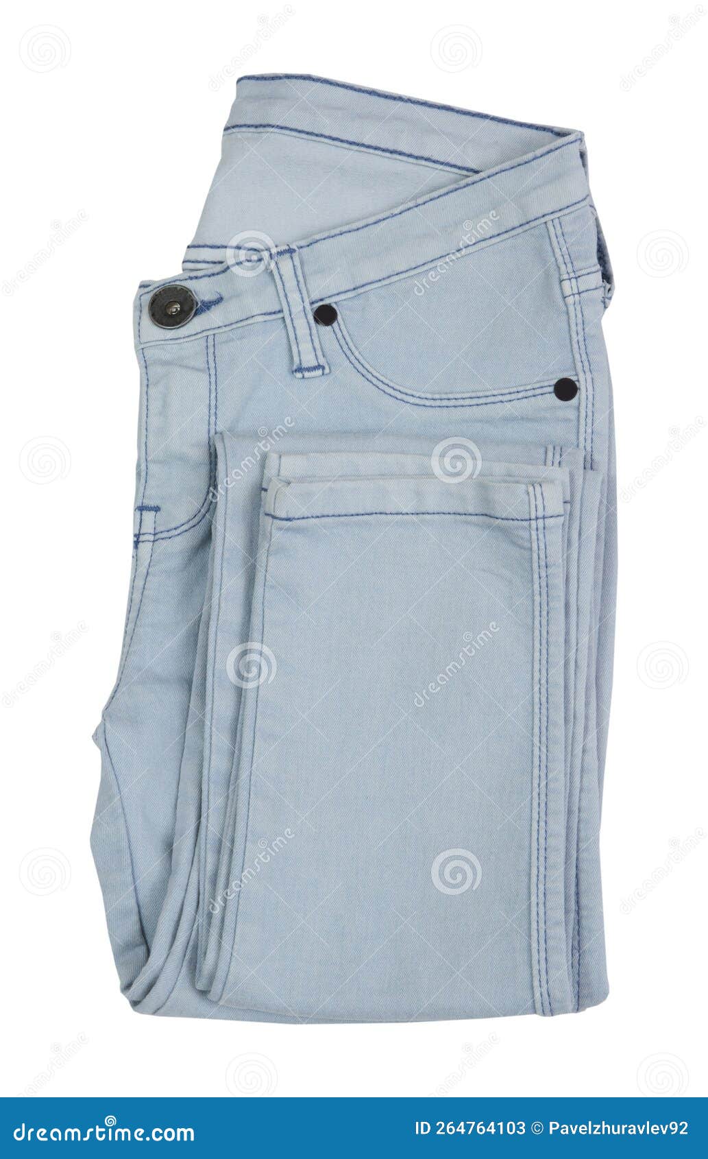 Folded Blue Pants Denim Isolated on White Background Stock Image ...