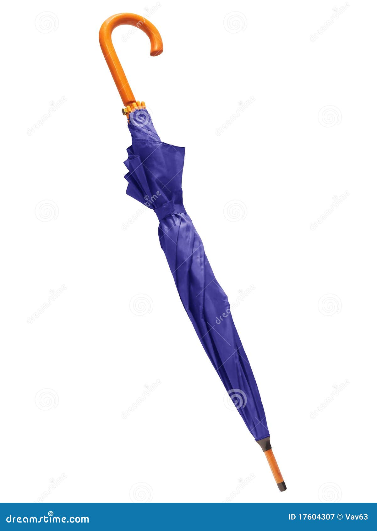 Folded Blue Umbrella. Royalty Free Stock Photography - Image: 17604307