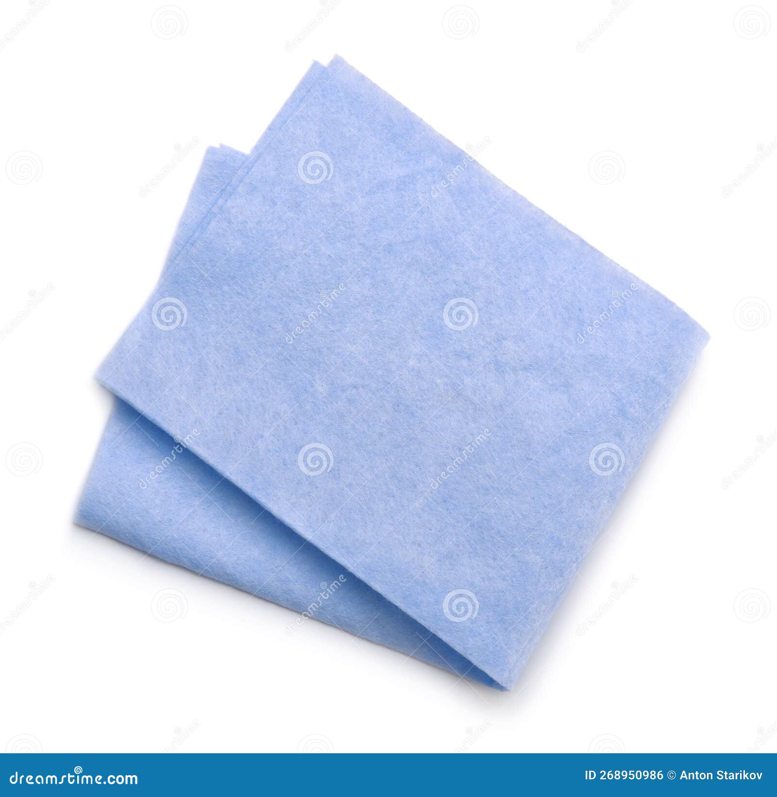 Folded Blue Viscose Nonwoven Wipe Stock Photo - Image of sanitary ...