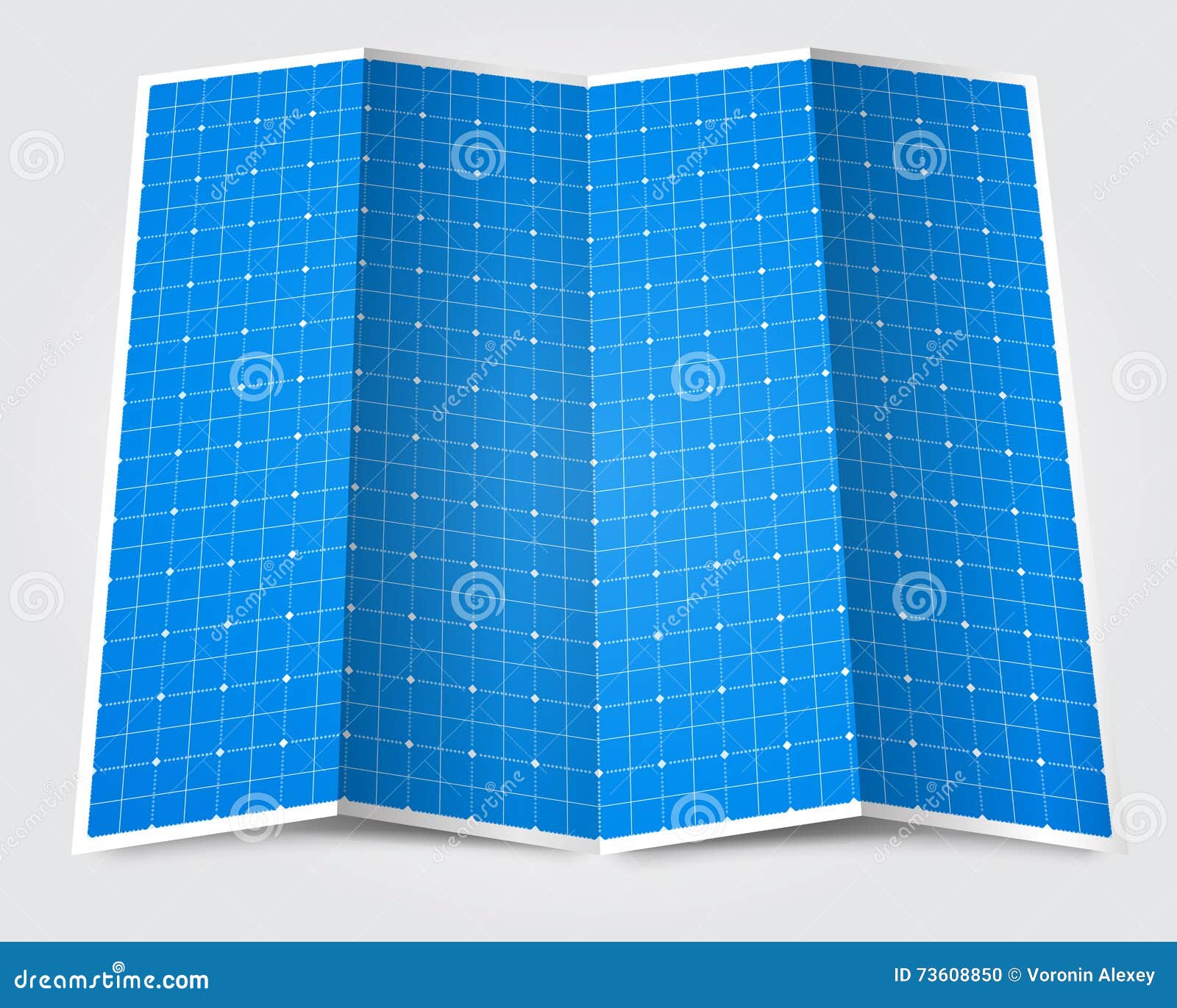 Folded blueprint paper. stock illustration. Illustration of template ...
