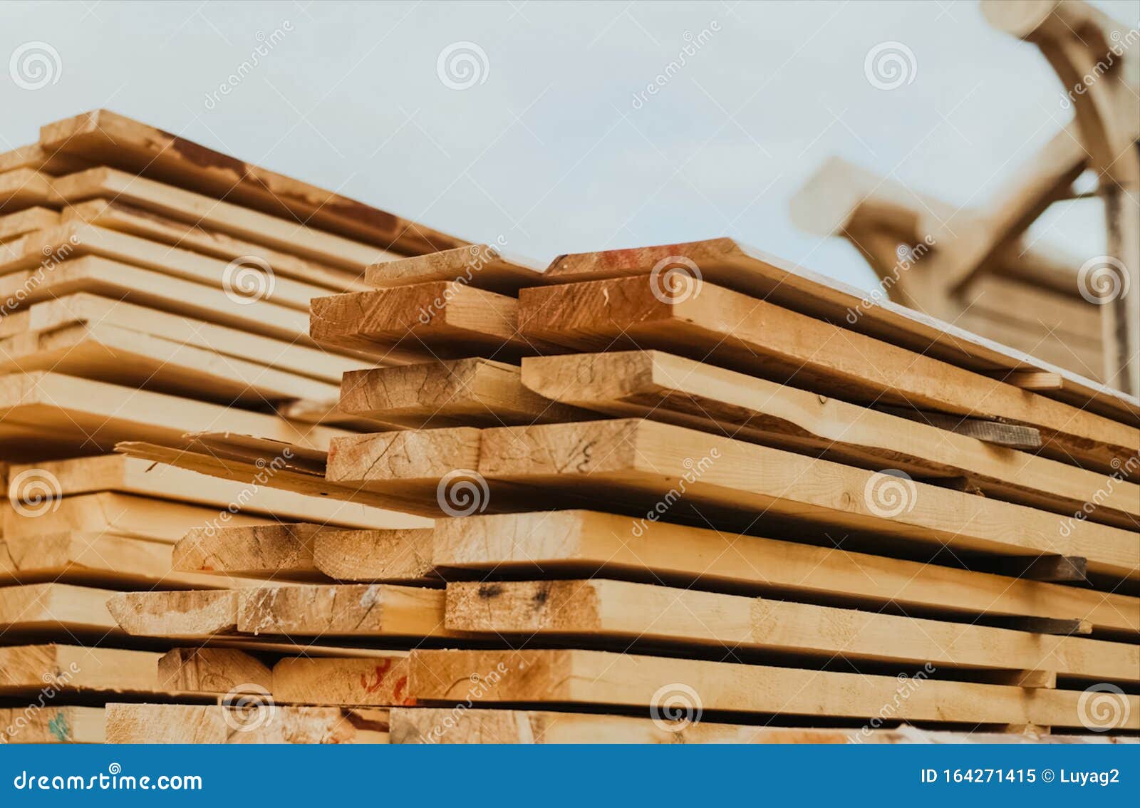 Folded Boards and Logs on Construction Site Stock Image - Image of home ...