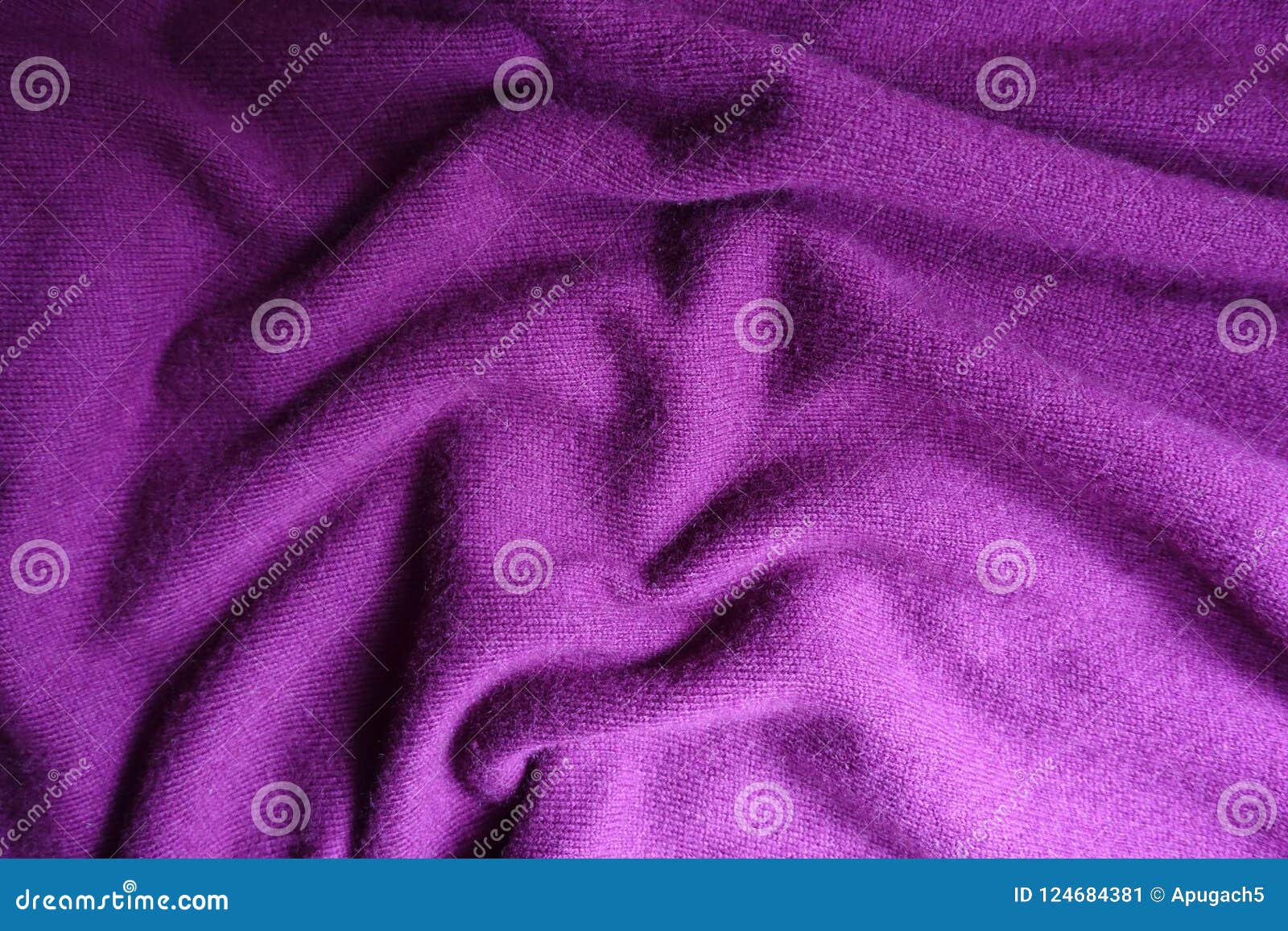 Folded Bright Violet Woolen Knitted Fabric Stock Image - Image of ...