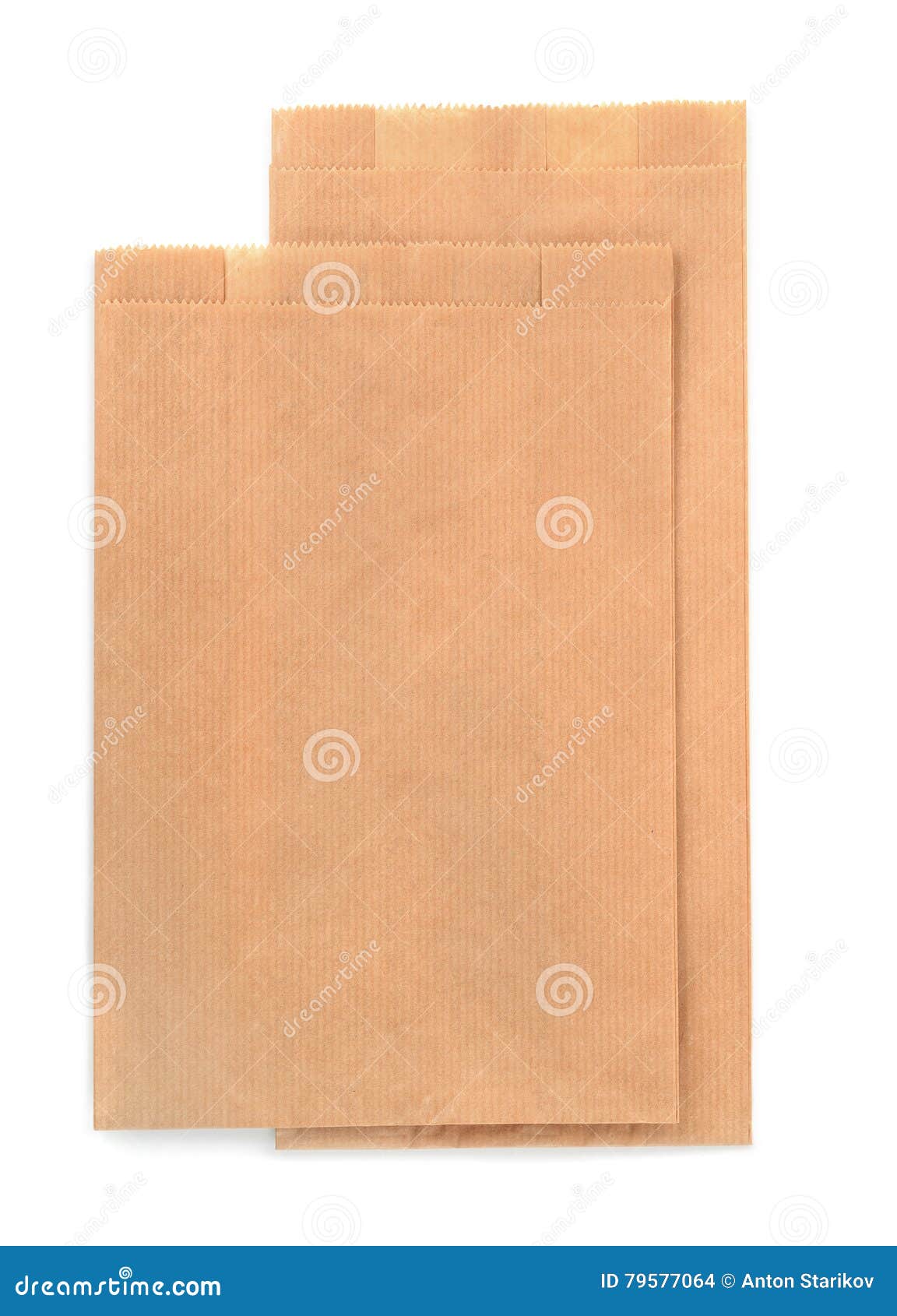 Folded Brown Kraft Paper Bags Stock Photo - Image of isolated, design ...