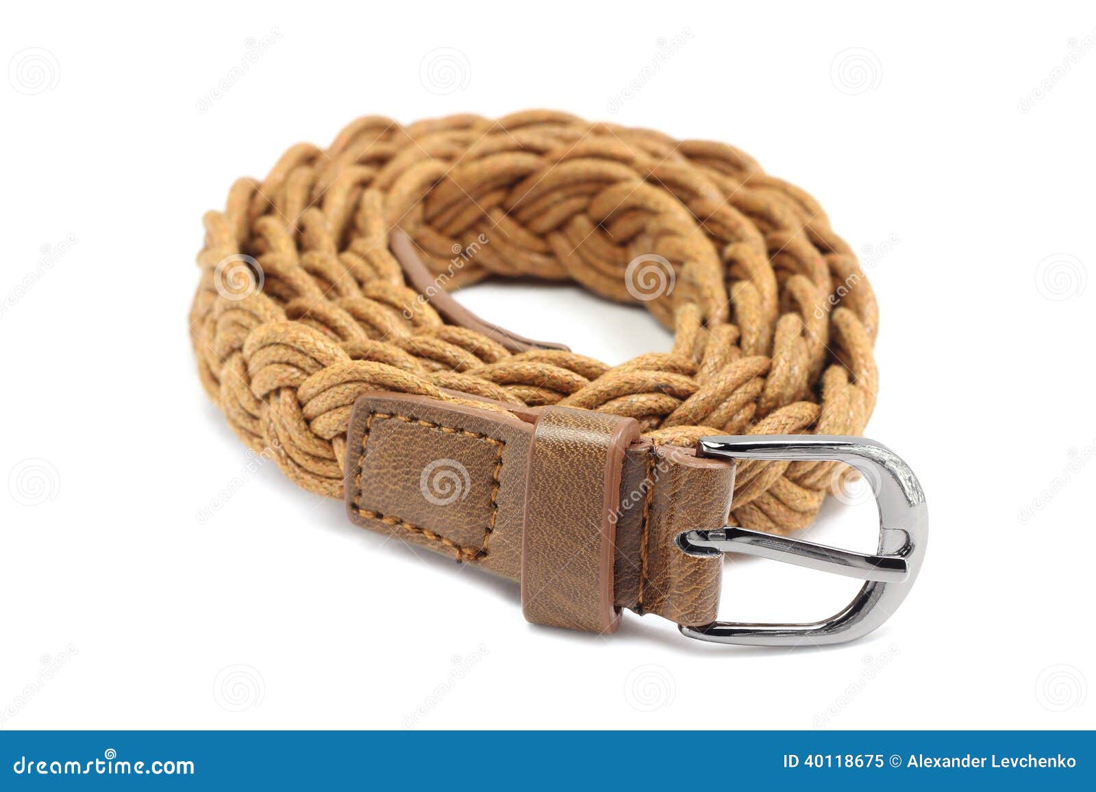 Folded brown leather belt stock image. Image of metal - 40118675