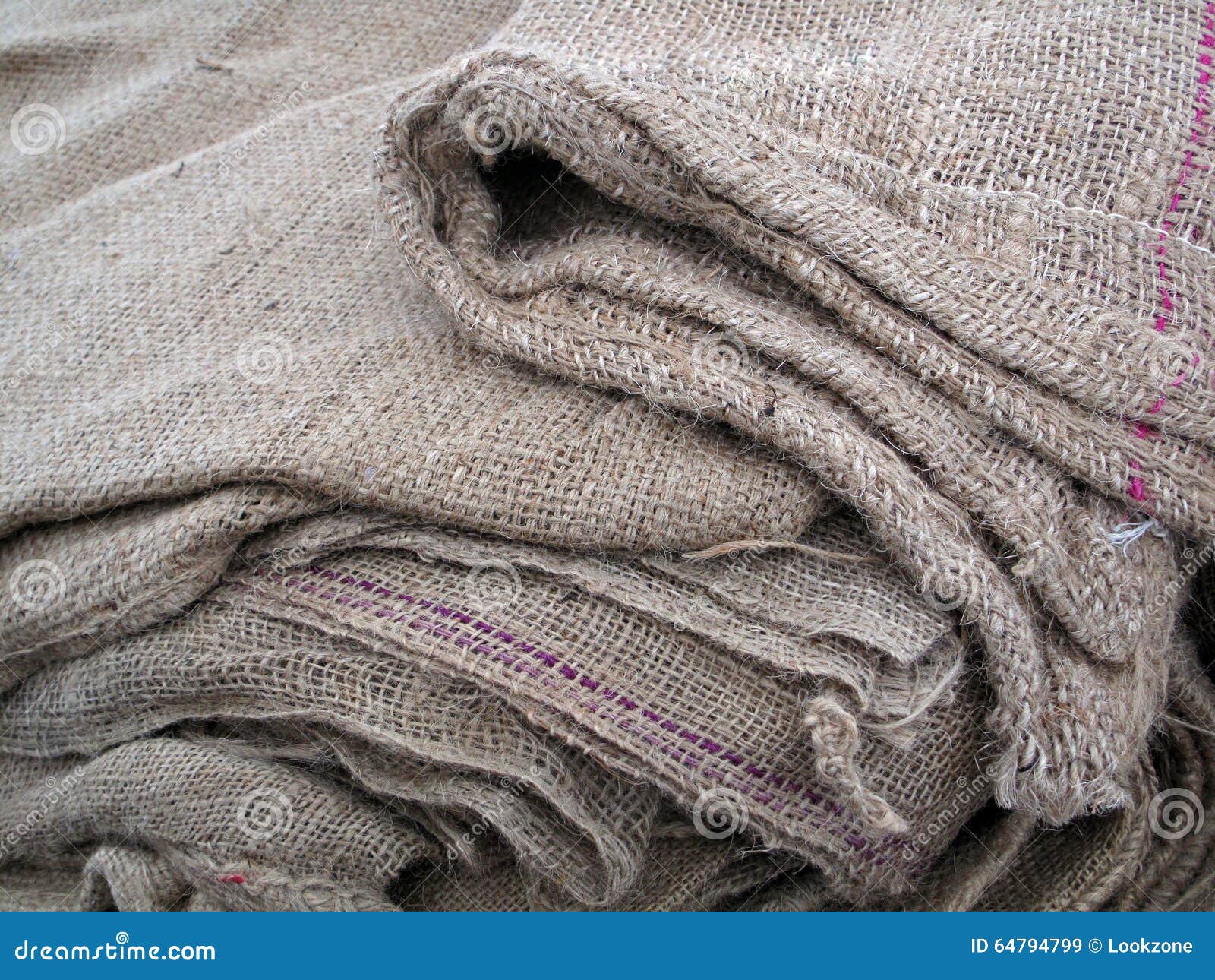 Folded Burlap Sacks stock image. Image of fabric, bags - 64794799