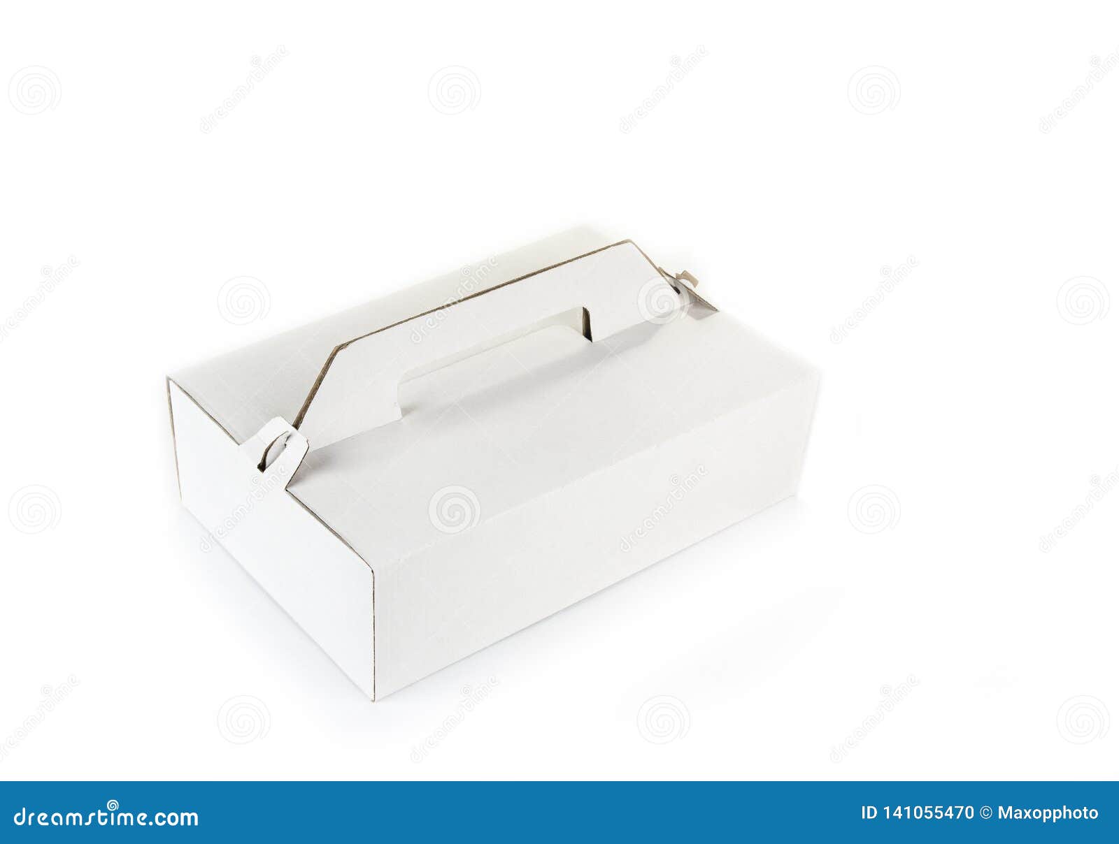 Folded Cardboard Box for a Cake or Takeaway Food Stock Photo - Image of ...