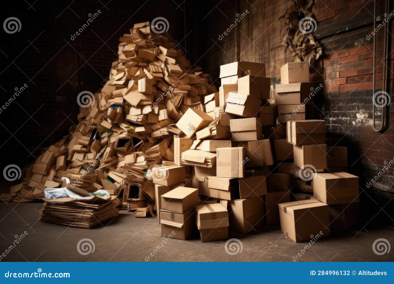 Folded Cardboard Boxes Ready for Recycling Stock Illustration ...