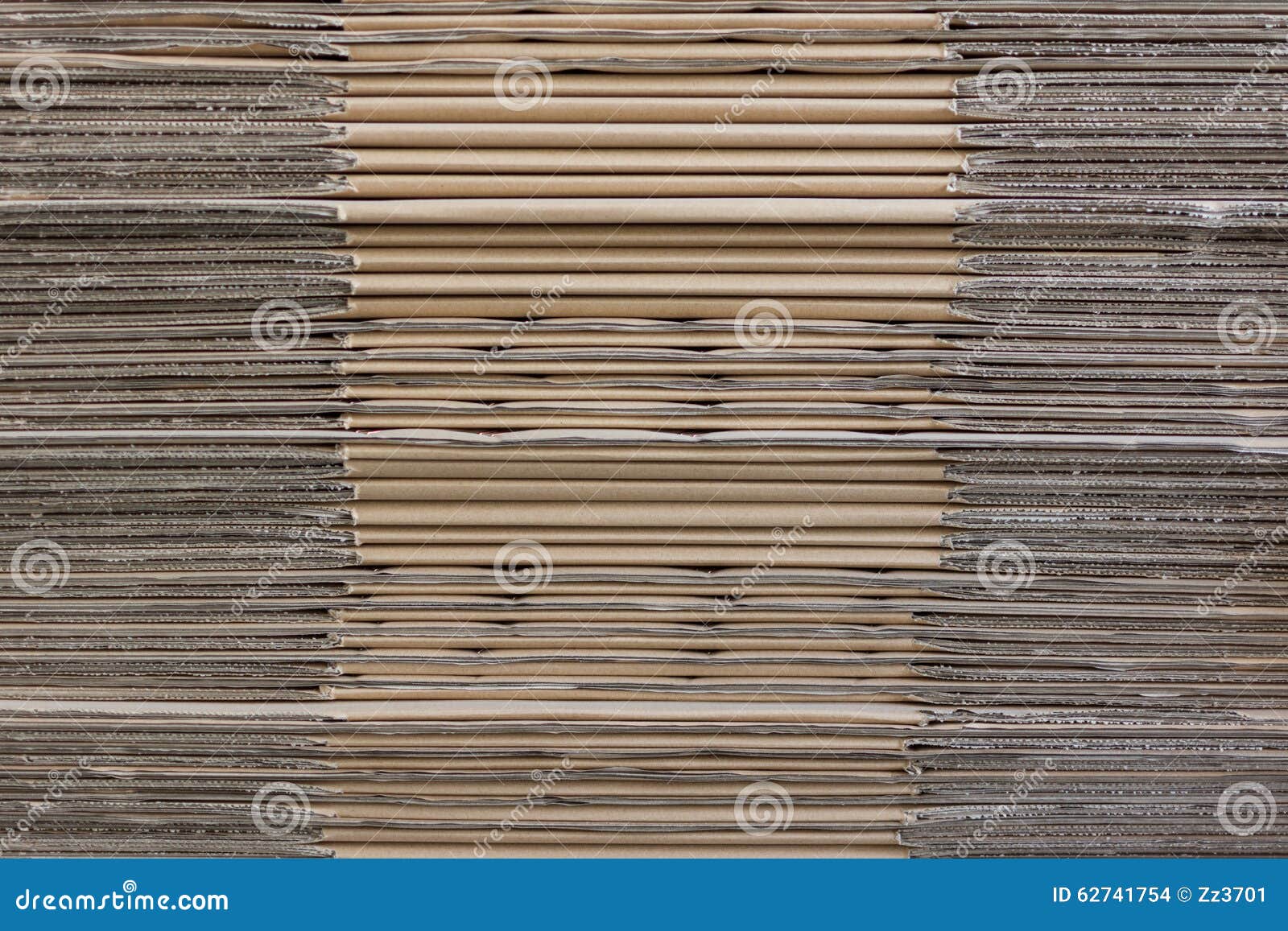 Folded Cardboard Boxes In The Warehouse. Stack Of Flat Industrial ...