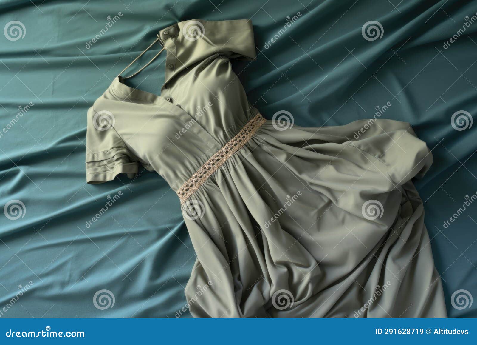 A Folded Casual Dress Lying on a Bed Stock Image - Image of home ...