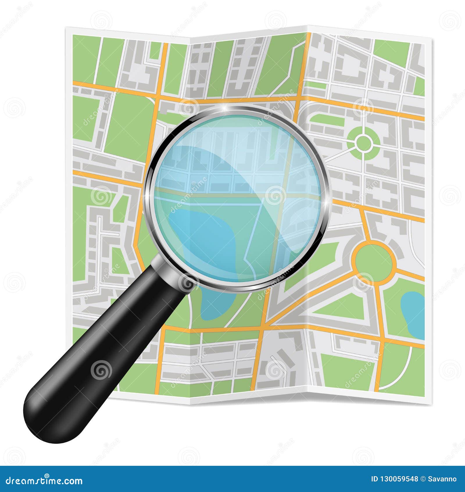 Folded City Map With Destination Pointer, Gps Navigation. Red Location ... Folded City Map With Destination Pointer, Gps Navigation. Red Location ...