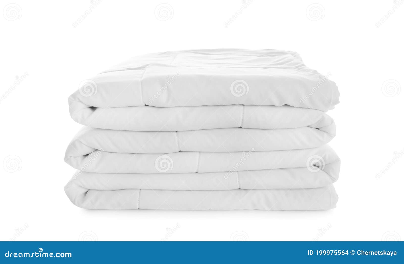 Folded Clean Blanket Isolated on White. Household Textile Stock Photo ...