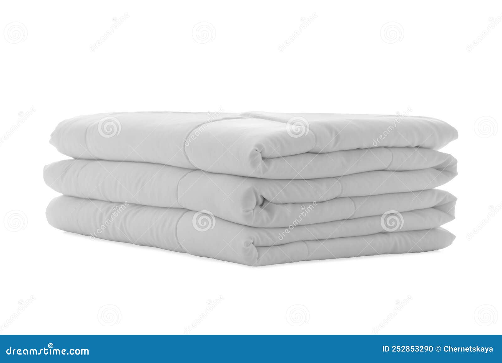 Folded Clean Blanket Isolated on White. Household Textile Stock Photo ...