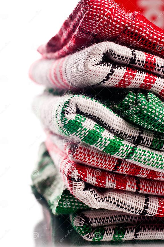 Folded Cloth Pieces Over White Background Stock Image - Image of fabric ...