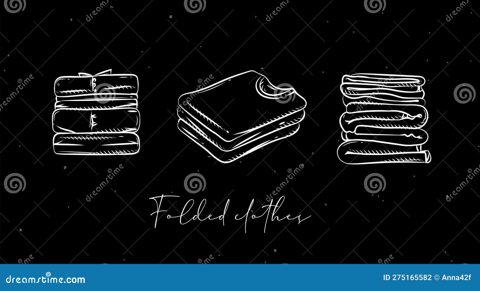 Folded Clothes Graphic Style Black Color Stock Vector - Illustration of ...