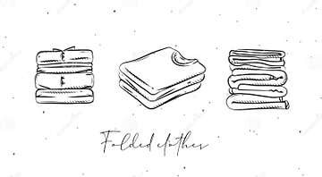 Folded Clothes Graphic Style on White Background Stock Vector ...