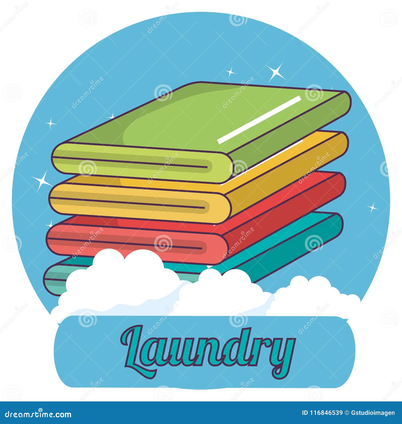 Folded Clothes Laundry Service Stock Vector - Illustration of pictogram ...