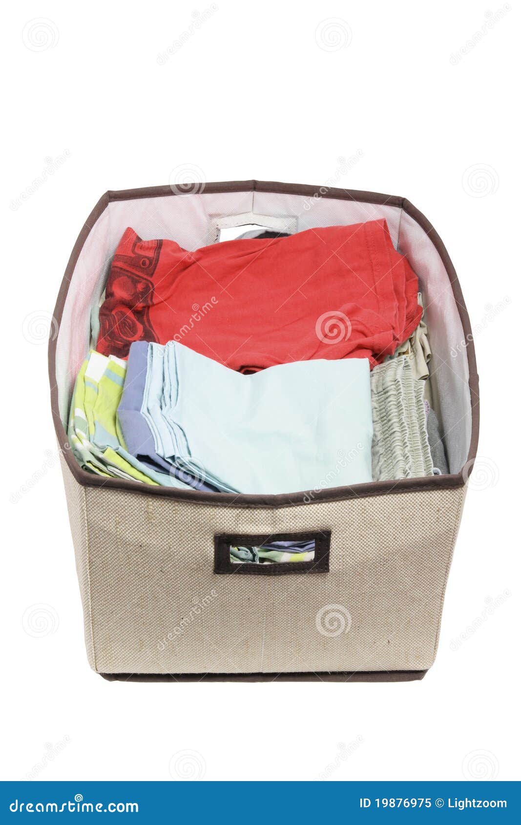 Folded Clothes in Storage Box Stock Image - Image of organize, fold ...