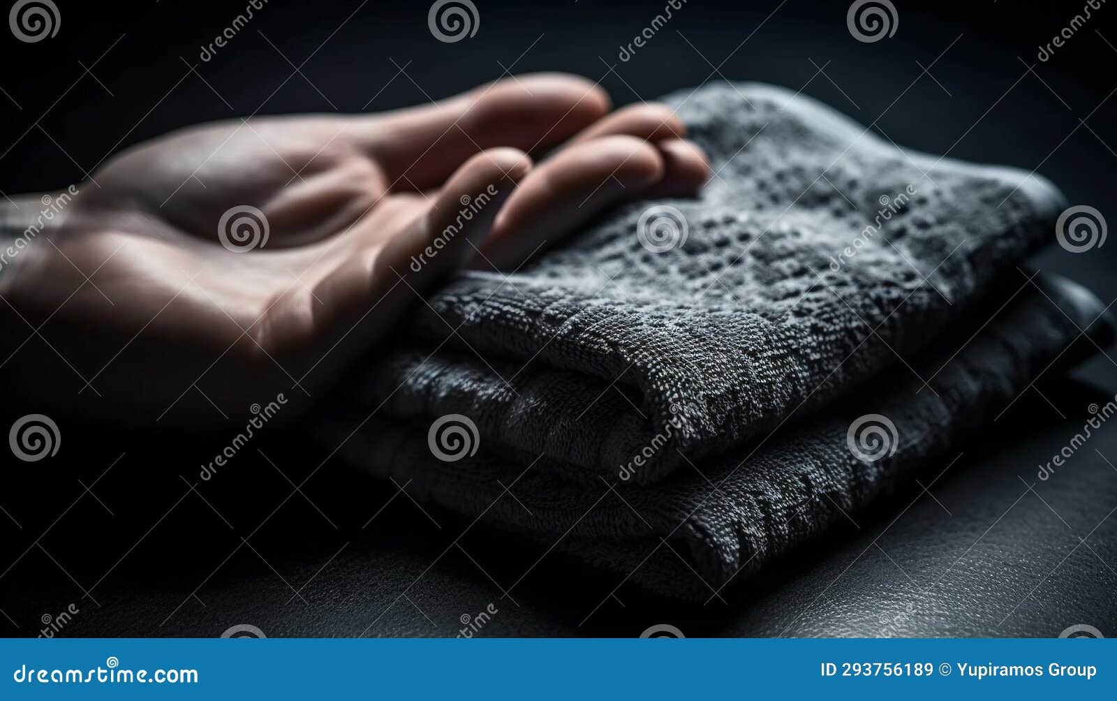 Folded Clothing, Clean and Soft, Held by a Human Hand Generated by AI ...