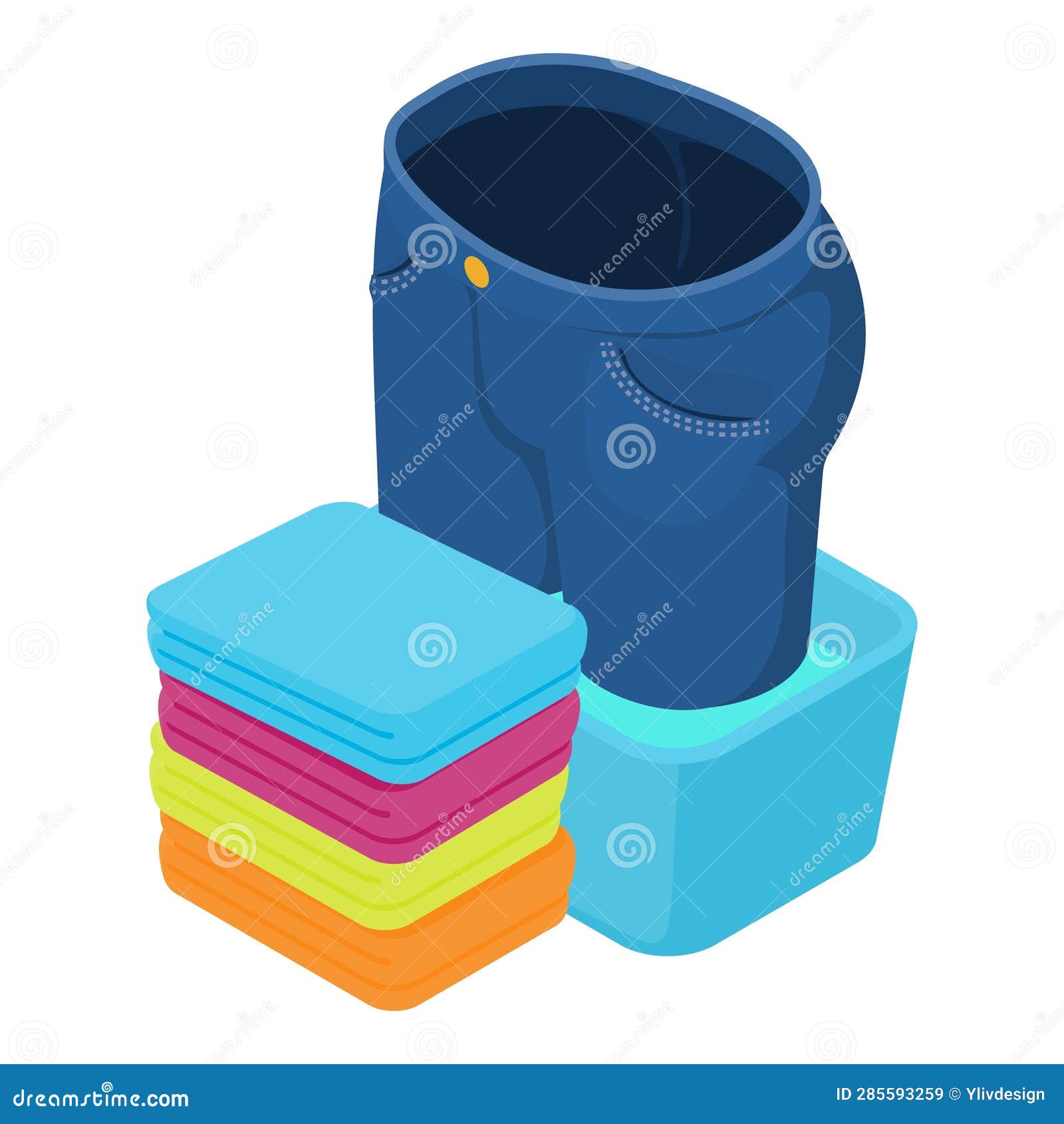 Folded Clothing Icon Isometric Vector. Stack of Washed Clothes and ...