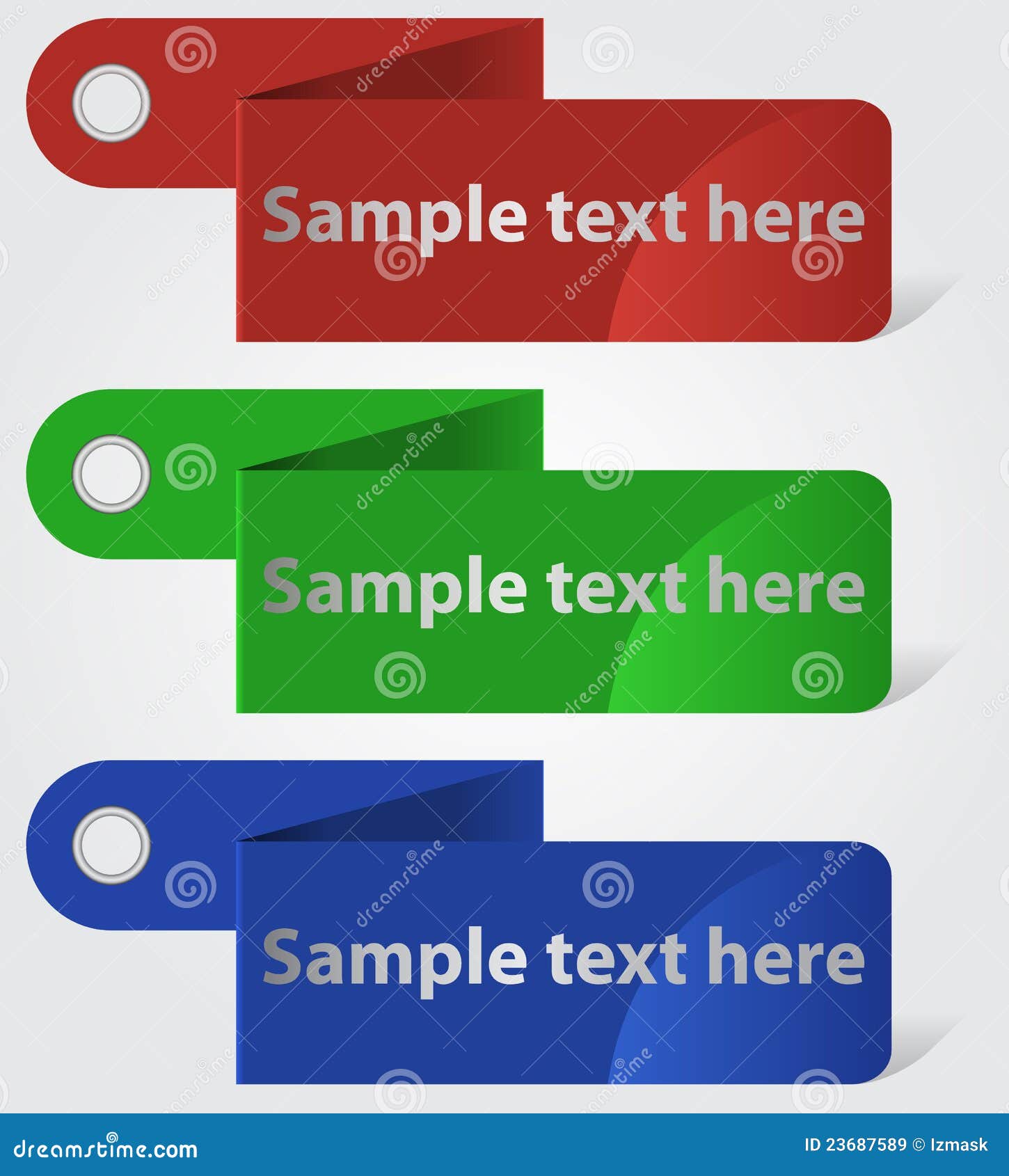Folded color labels stock vector. Illustration of message - 23687589