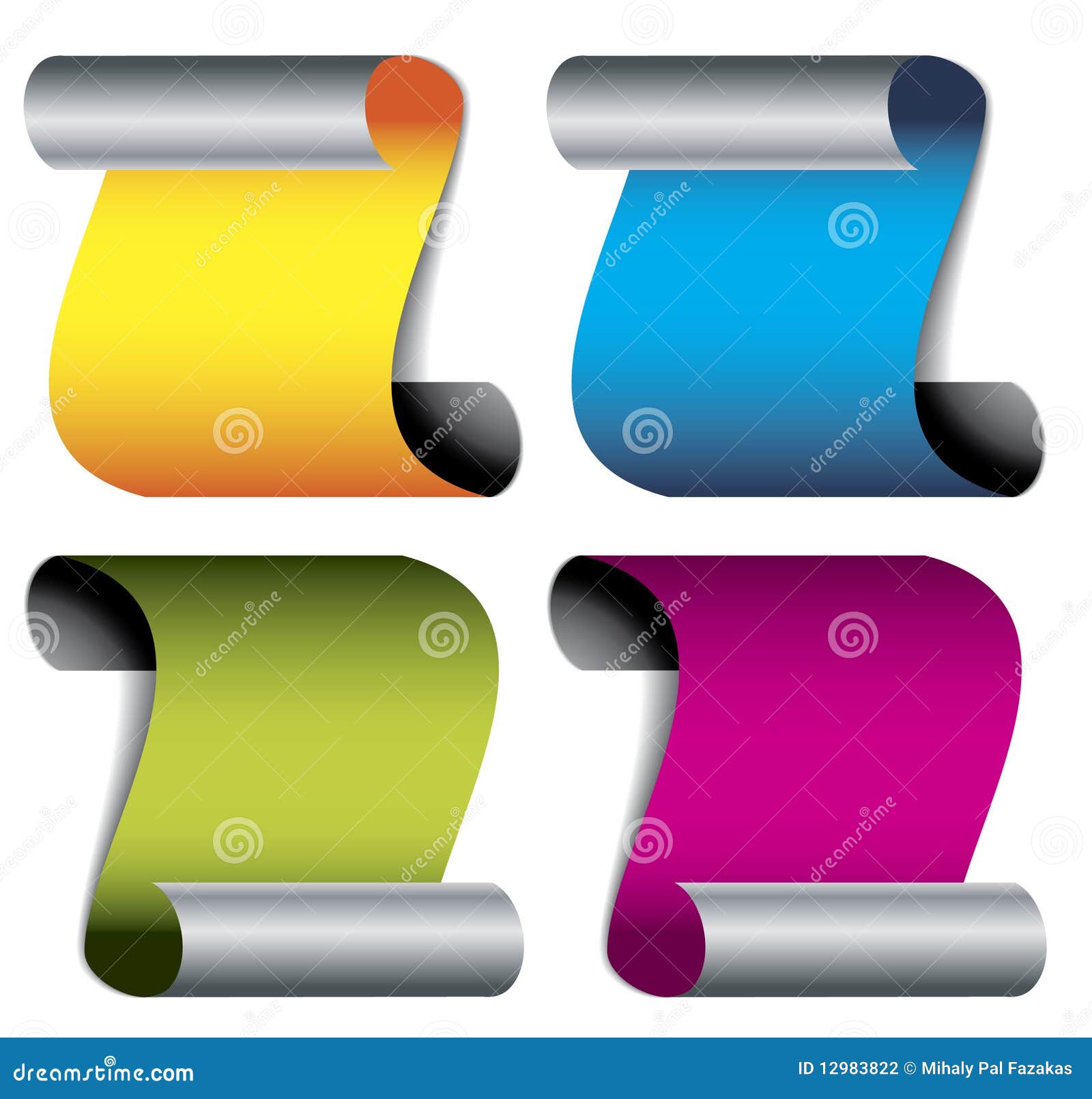 Folded color papers stock vector. Illustration of metallic - 12983822