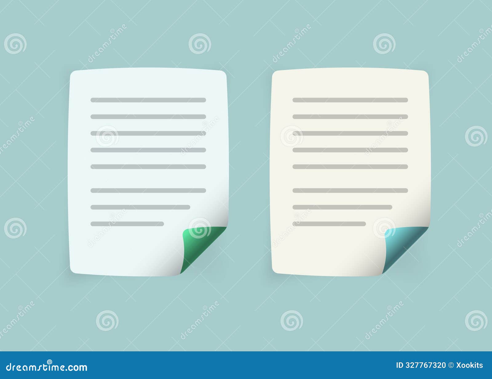 Folded Corner Minimalist Page Illustration on Isolated Background Stock ...