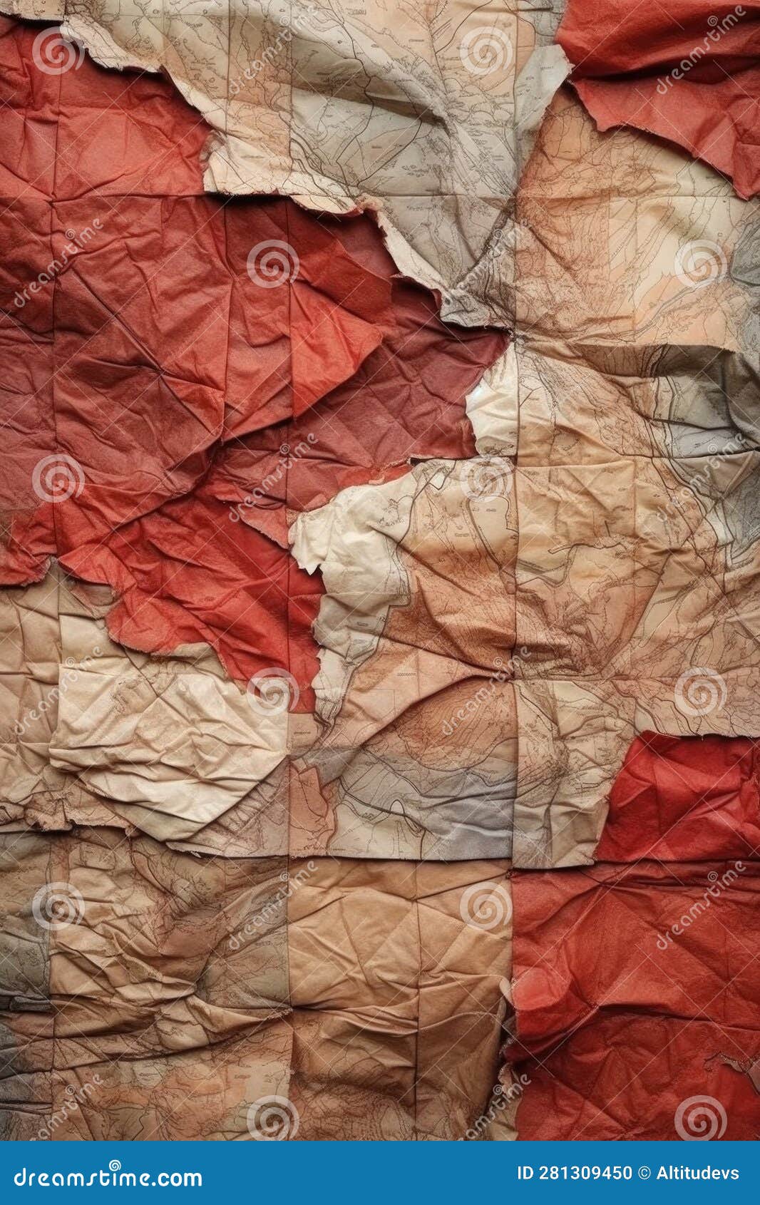 Folded and Creased Old Map Texture Stock Illustration - Illustration of ...