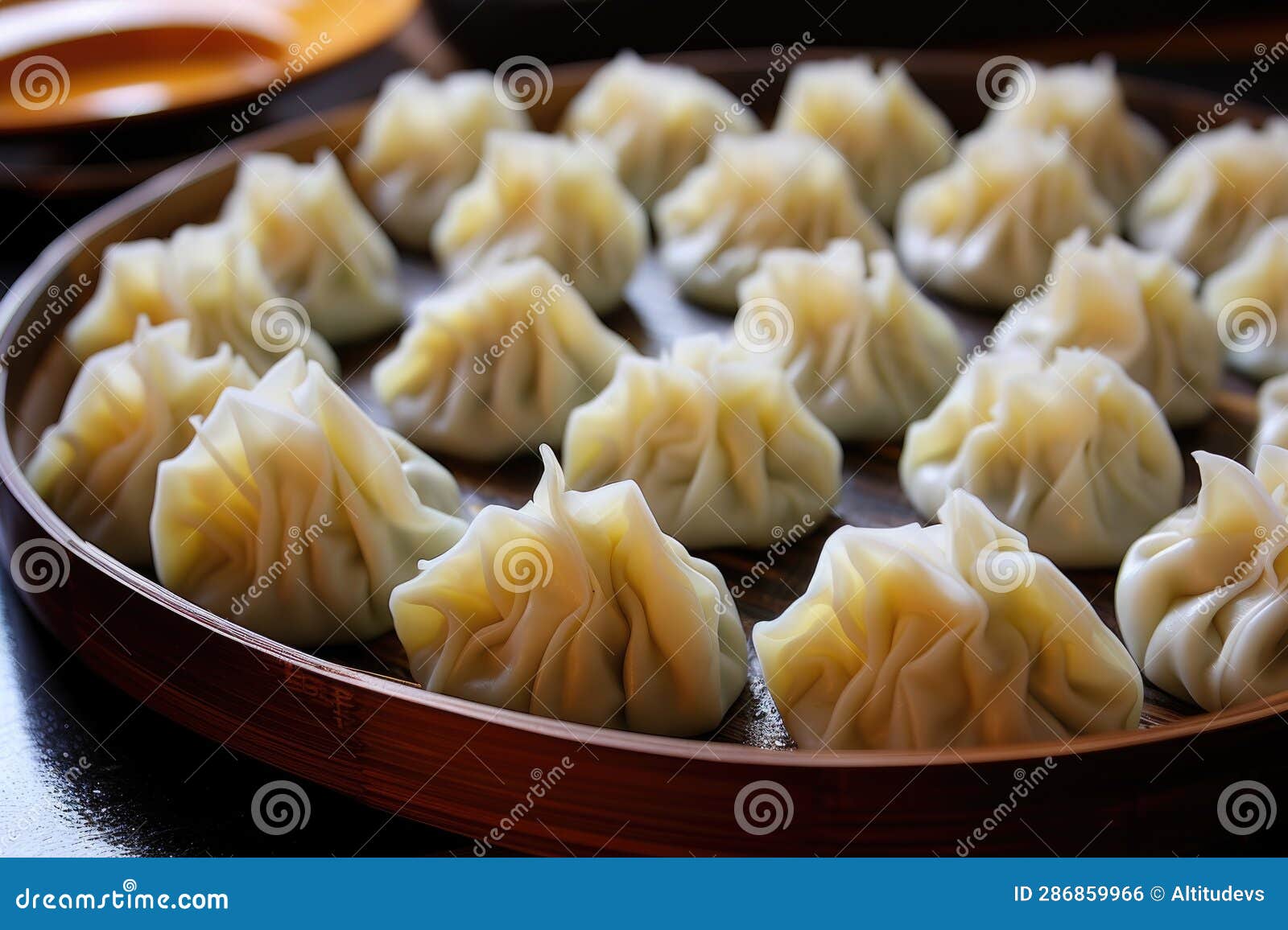 Folded Dim Sum Dumplings before Being Cooked Stock Photo - Image of ...